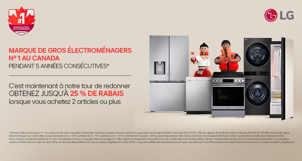 LG MARQUE DE GROS ÉLECTROMÉNAGERS N° 1 AU CANADA PENDANT 5 ANNÉES ...