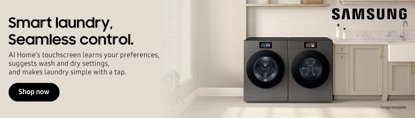 Samsung. Smart laundry, Seamless Control. AI Home's touchscreen learns ...