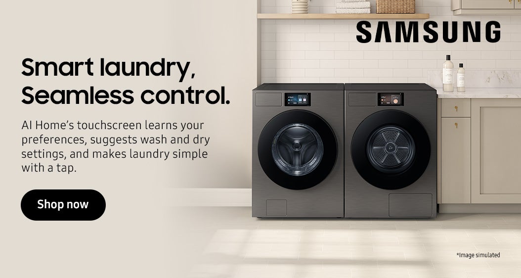 Samsung. Smart laundry, Seamless Control. AI Home's touchscreen learns ...
