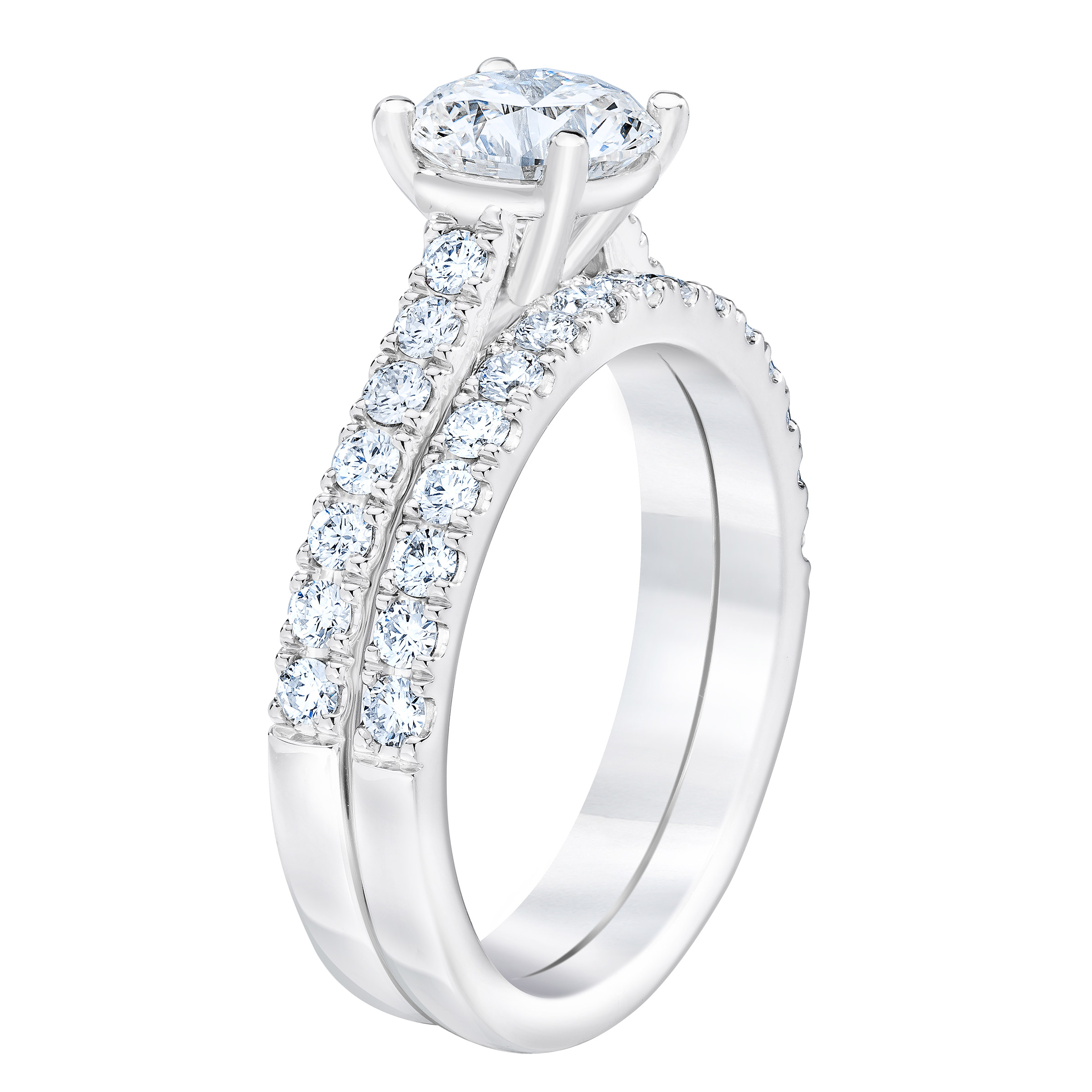 Round Brilliant 1.95 ctw VVS1 Clarity, I Color Diamond Platinum Wedding ...