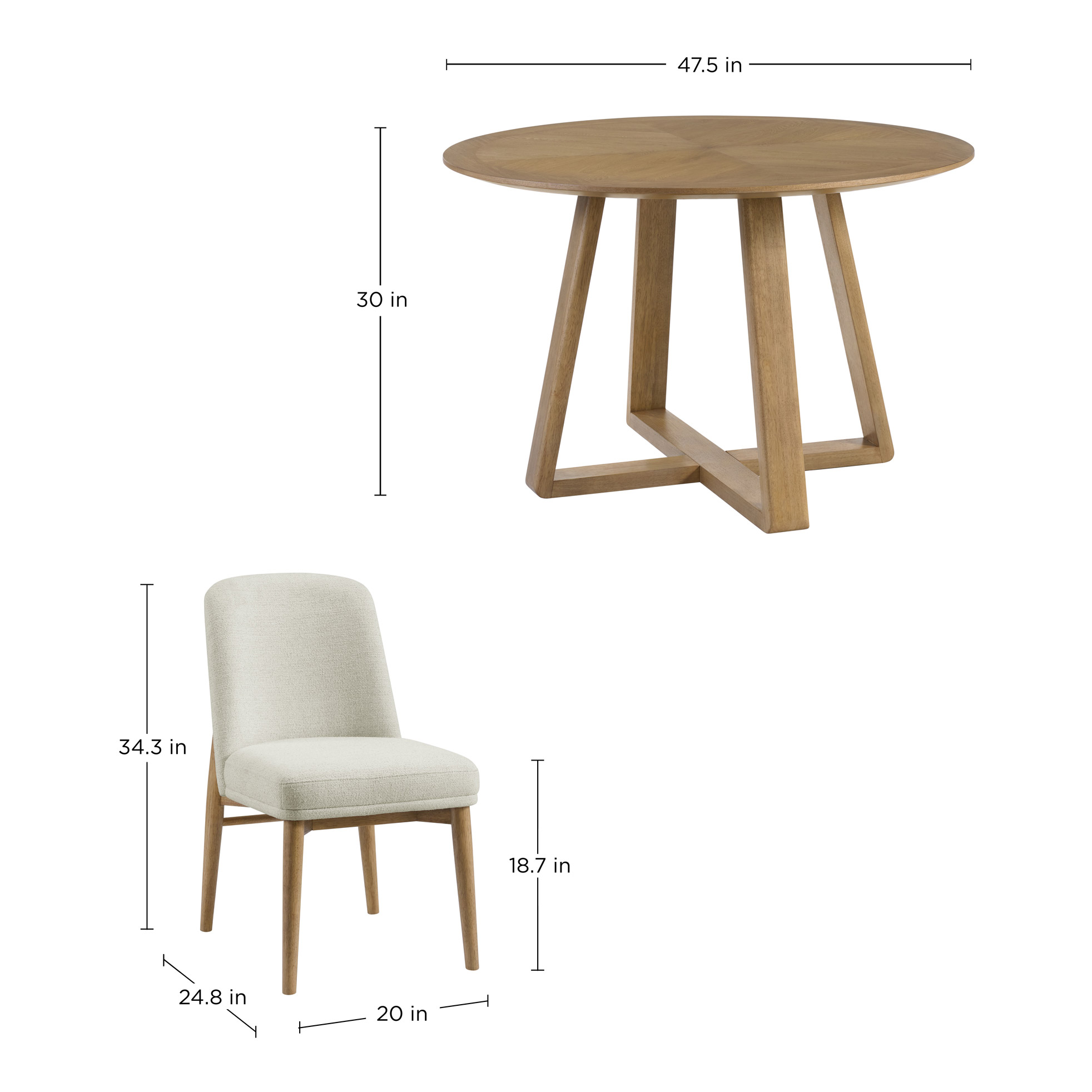 Florence 48” Round Dining Table and 4 Chairs | Costco