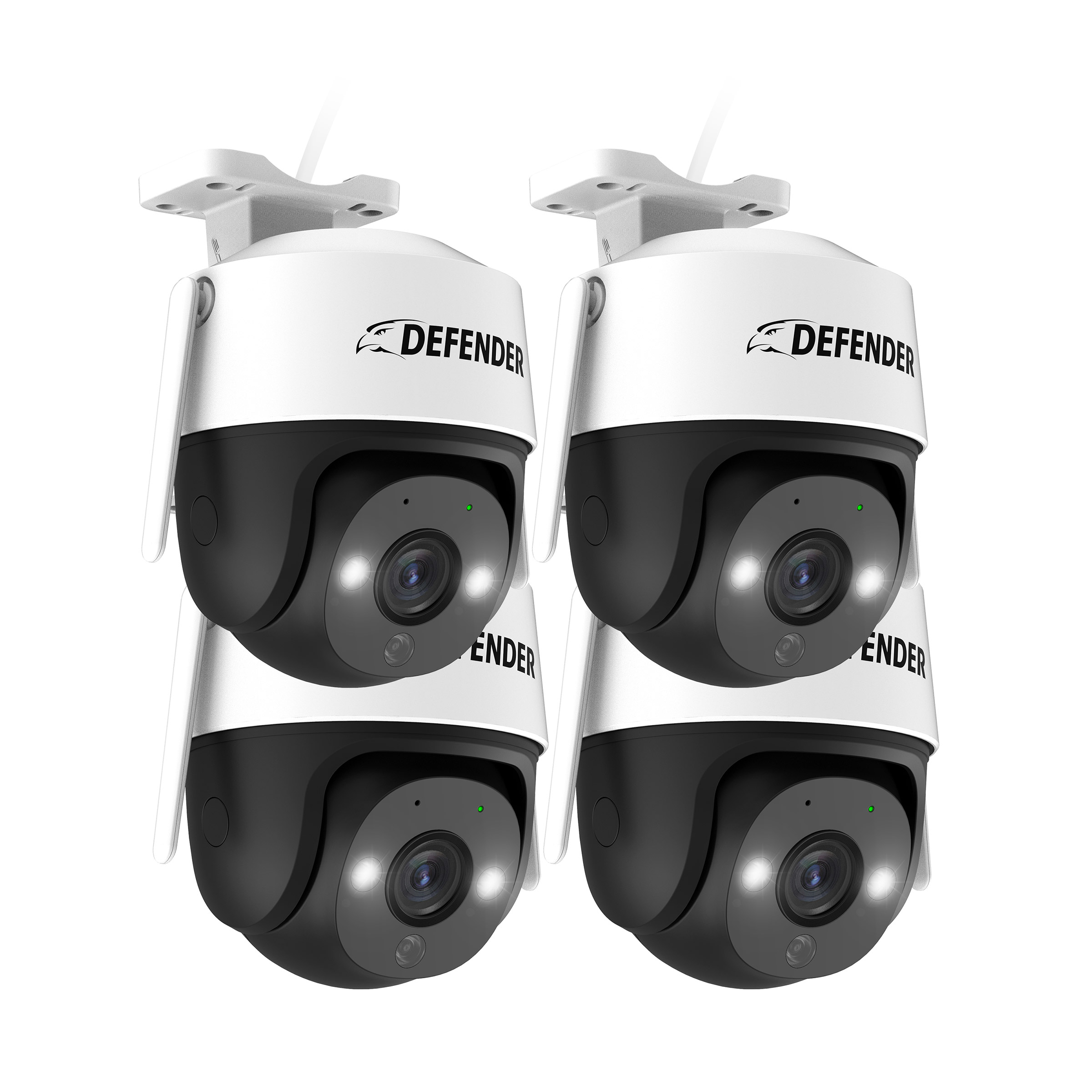 Defender Guard Pro PTZ 2K QHD Wi-Fi Plug-In Power Security Camera, 4 ...