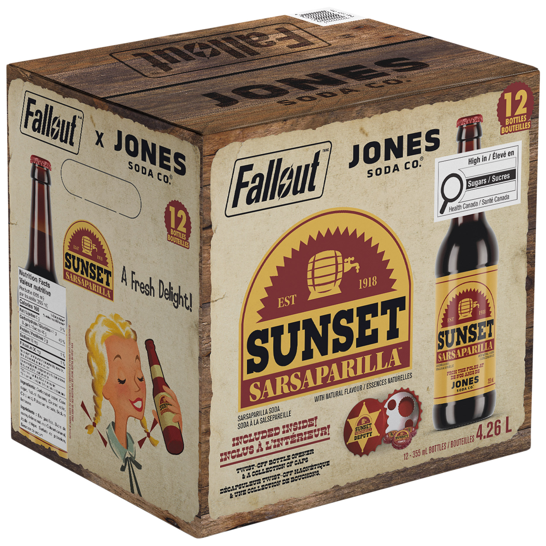Jones Soda Fallout Sunset Sarsaparilla, 355 mL 12-pack | Costco