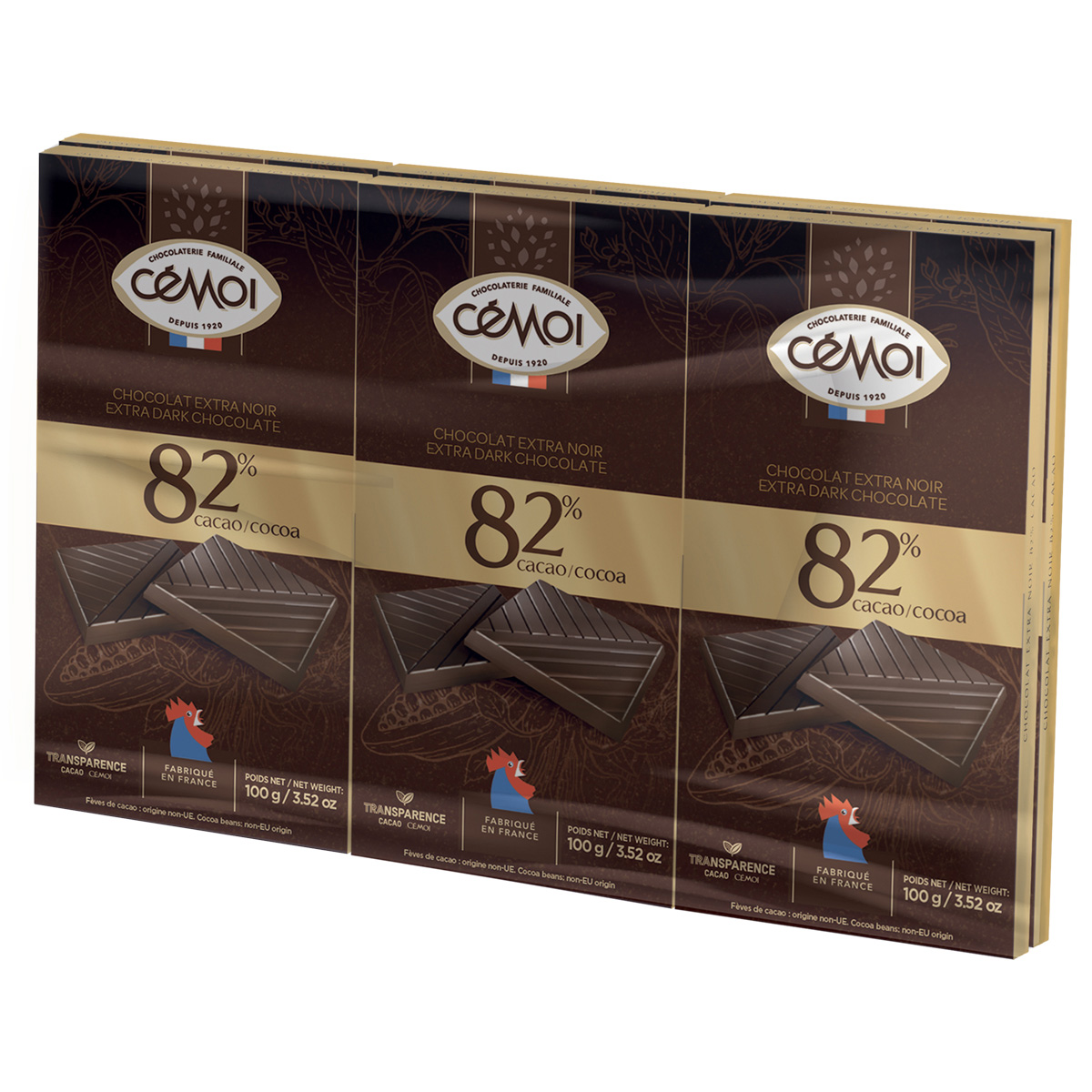 Cémoi 82% Dark Chocolate Bars, 6 × 100 g | Costco