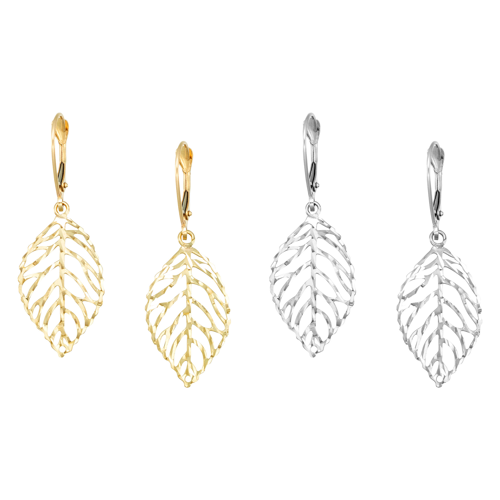 Diamond Cut Leaf Earrings | Costco