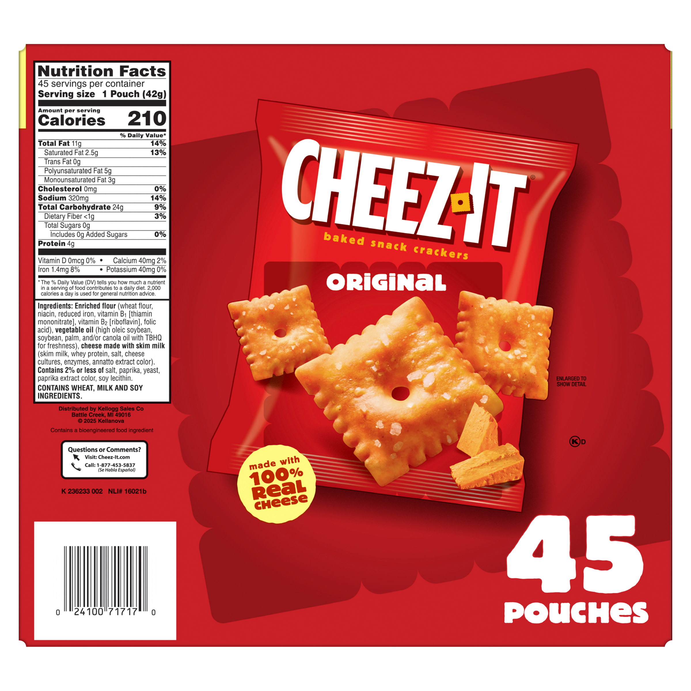 Cheez-It Crackers, Cheddar, 1.5 oz, 45-count | Costco