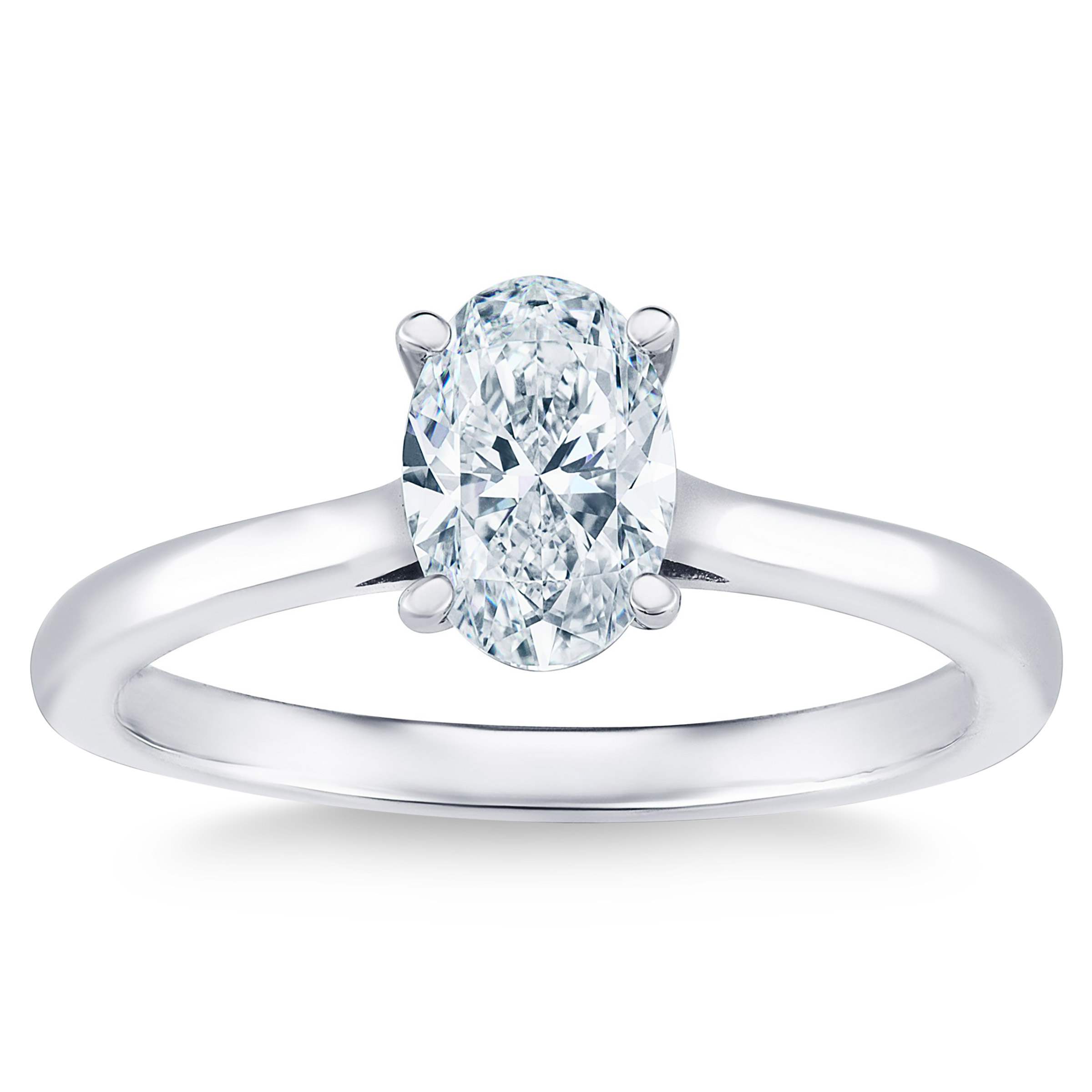 Oval Cut 1.00 ct VS1 Clarity, G Color Diamond Platinum Solitaire Ring | Costco