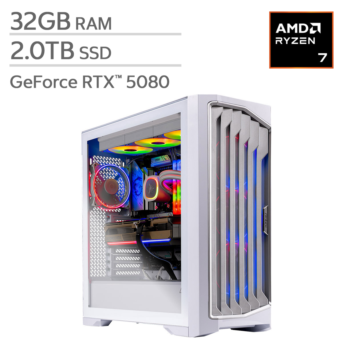 Skytech Legacy 4 Liquid Cooled Gaming Desktop - AMD Ryzen 7-9800X3D ...