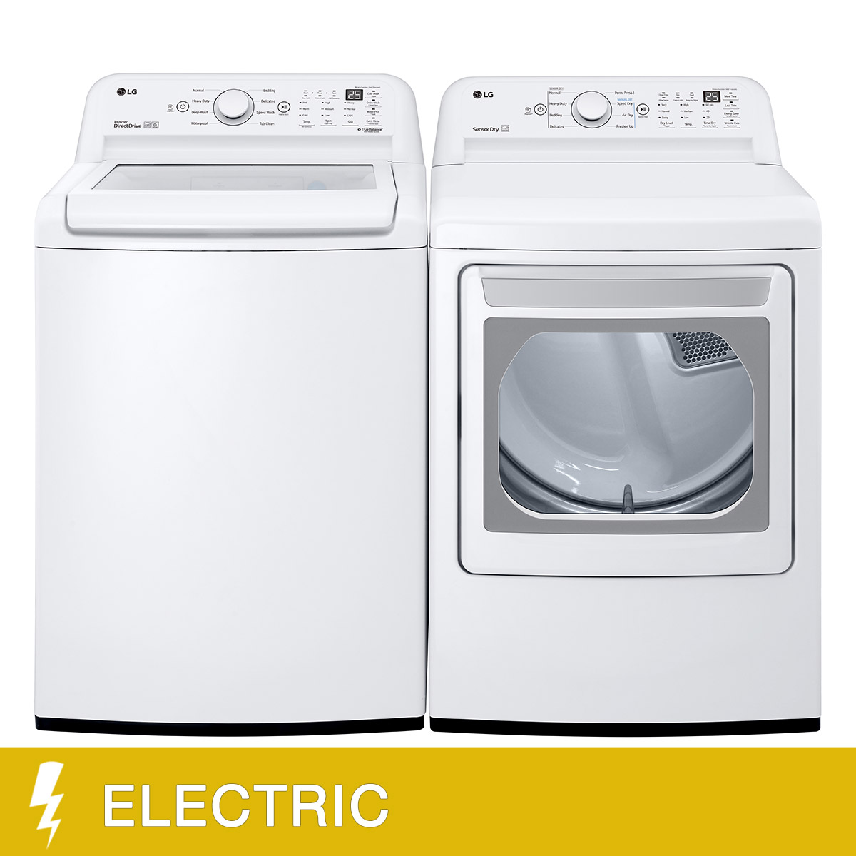 LG Laundry Bundle 5.2 cu ft. Top Load Washer and 7.3 cu ft. Electric ...