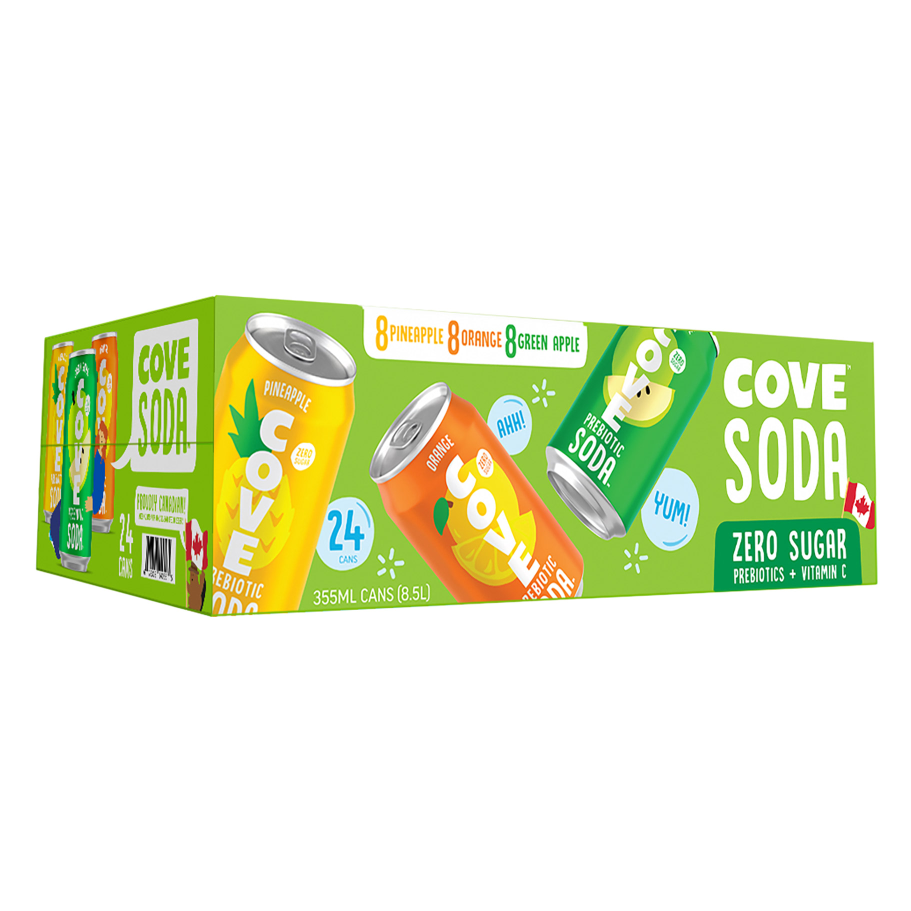 Cove Soda Zero Sugar Beverage Variety Pack, 355 mL 24-pack | Costco