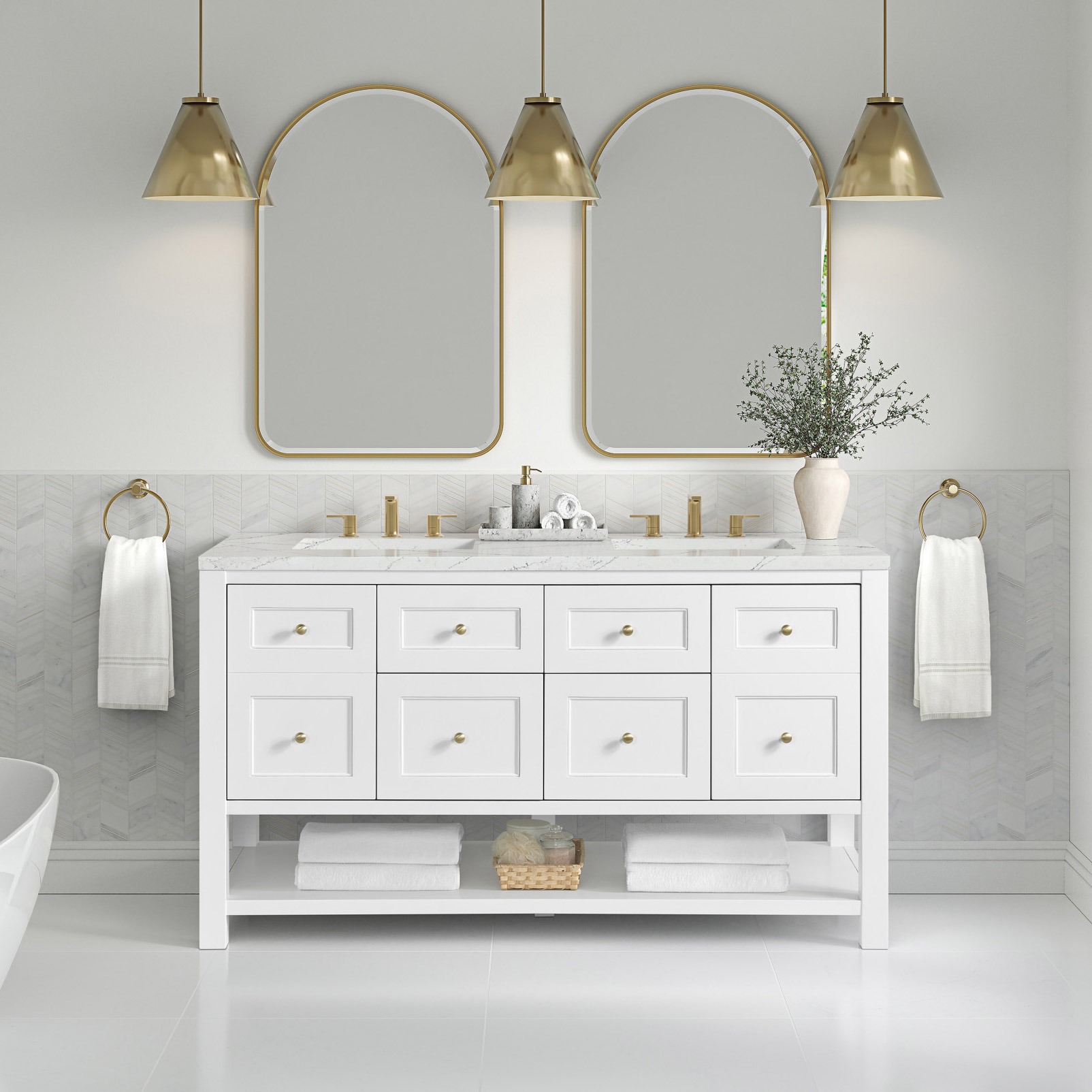 Breckenridge 60" Bathroom Vanity in White by James Martin Vanities | Costco
