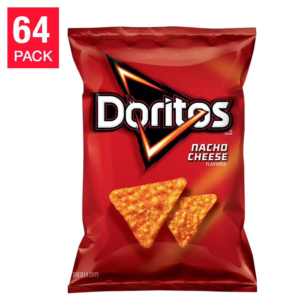 Doritos Tortilla Chips, Nacho Cheese, 1.75 oz, 64-count | Costco