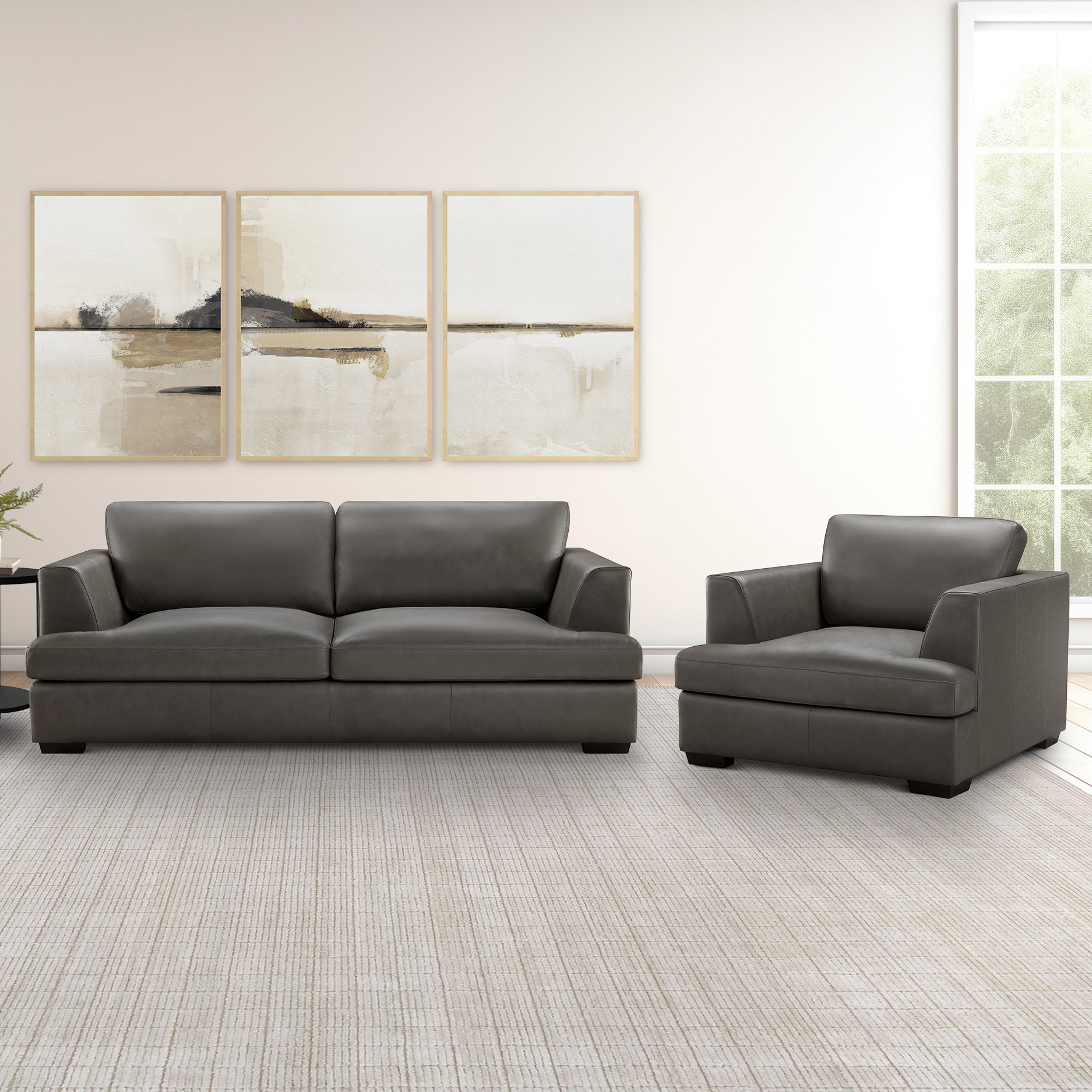 Lisbon 2-Piece Leather Set | Costco