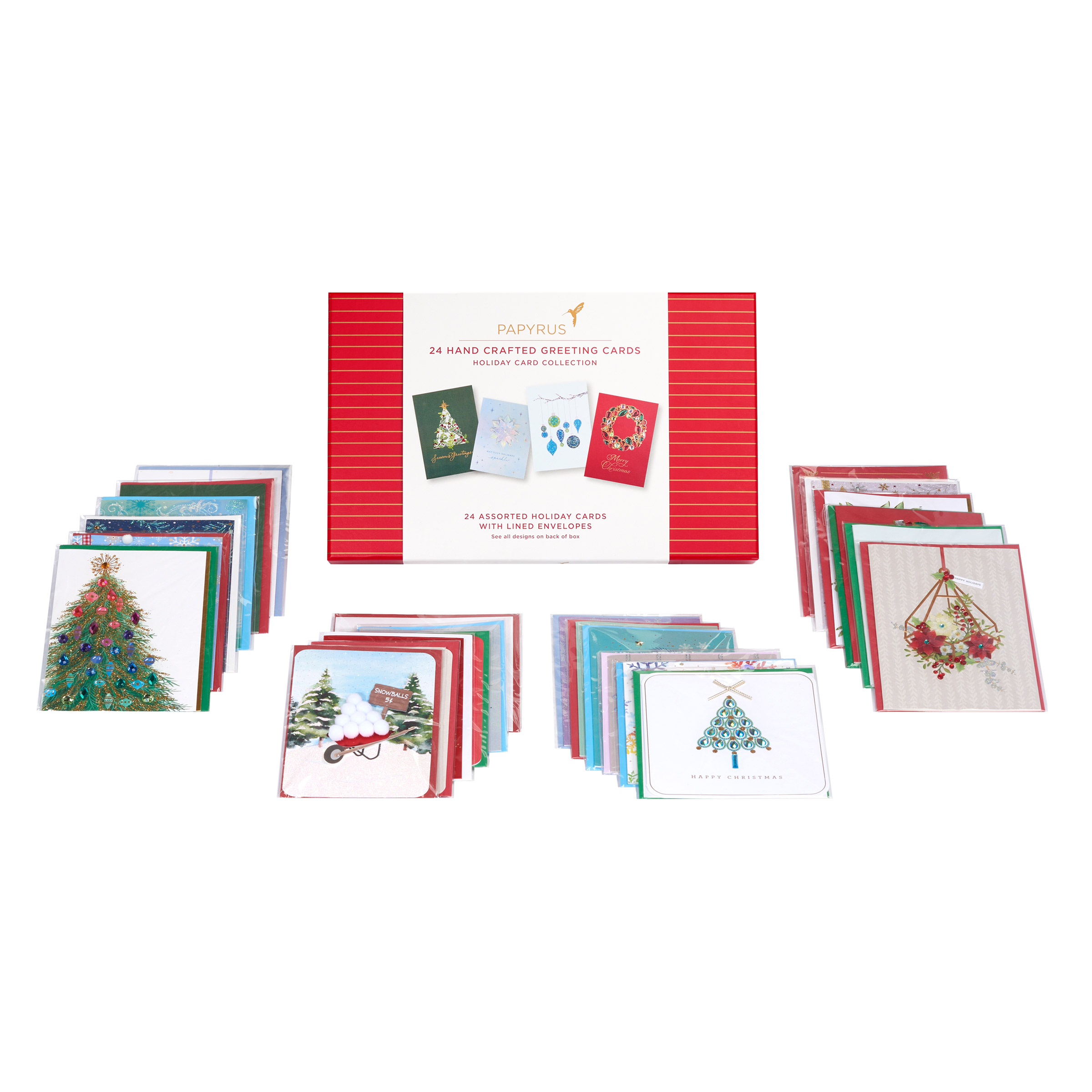 Papyrus Hand-Crafted Holiday Card Collection with Keepsake Box, 24 ...