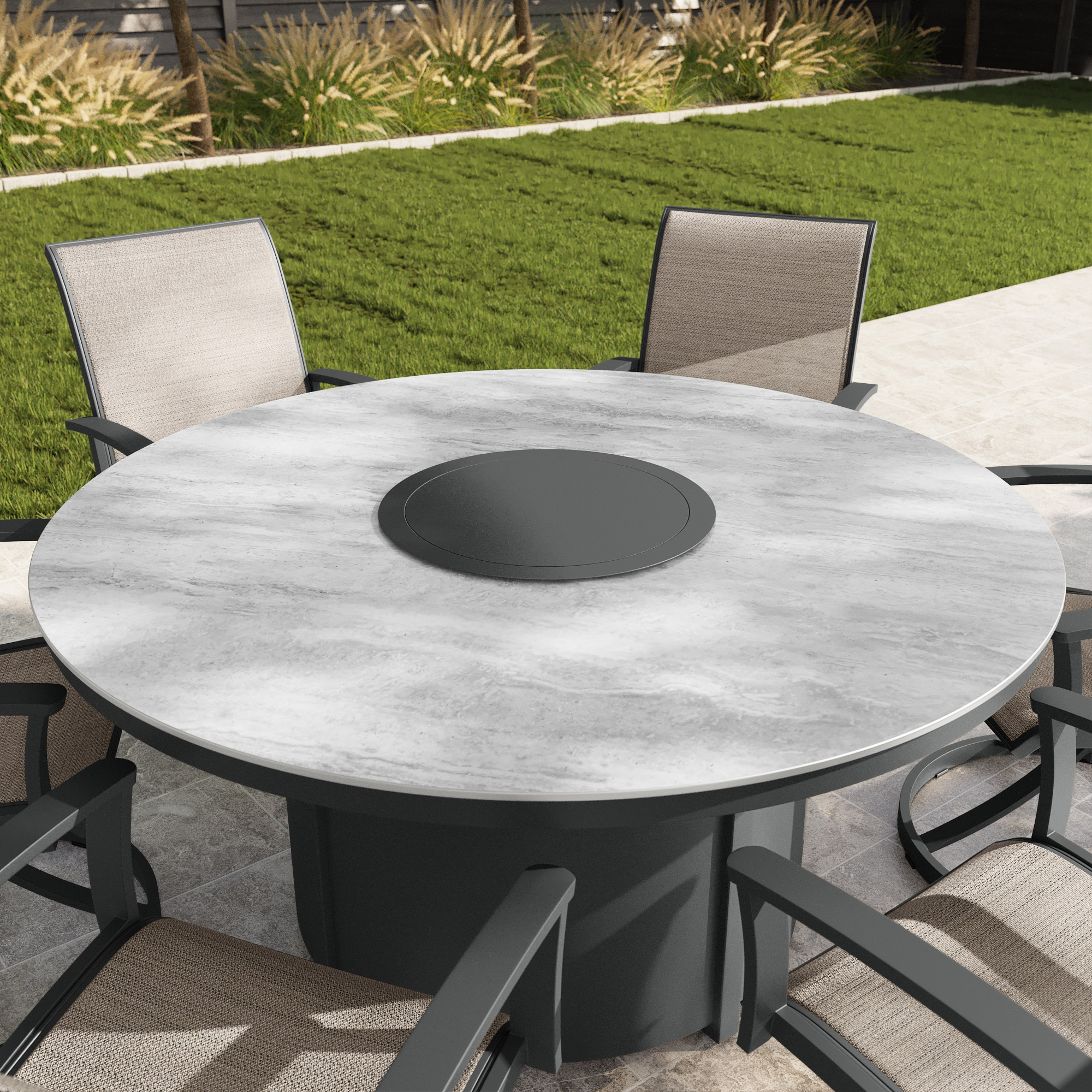 Agio Clearfield 7-piece Sling Fire Outdoor Patio Dining Set | Costco