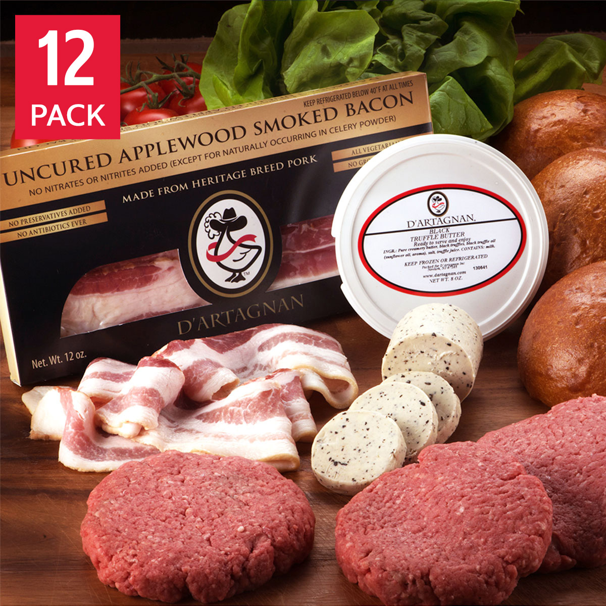 D'Artagnan Extreme American Wagyu Burger Lovers Bundle 12 Total Packs ...