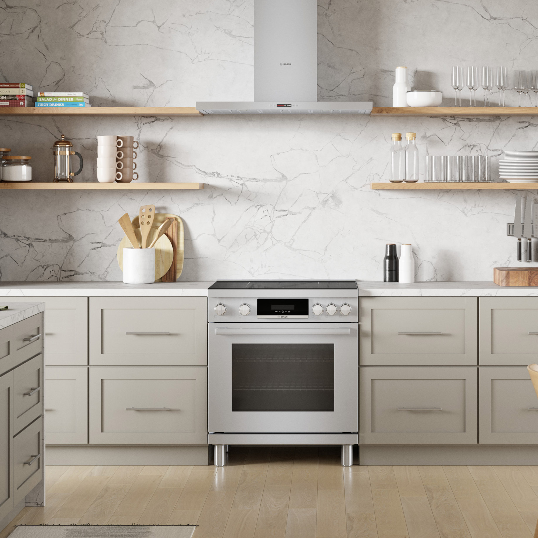 Bosch 800 Series 30" Freestanding INDUCTION Convection Pro Range with Induction Cooktop | Costco