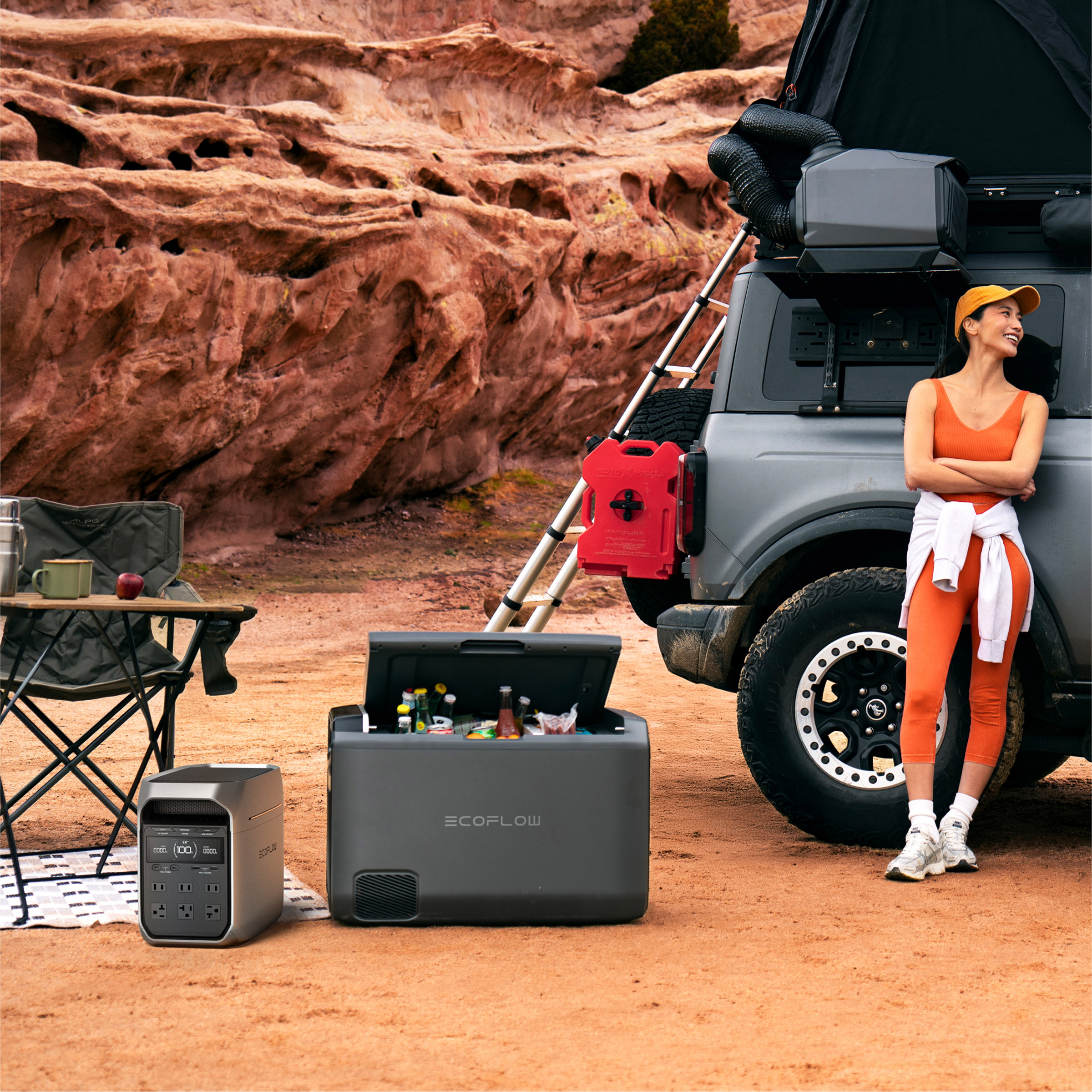 EcoFlow GLACIER Classic Portable Fridge Freezer + Plug-in Battery with ...