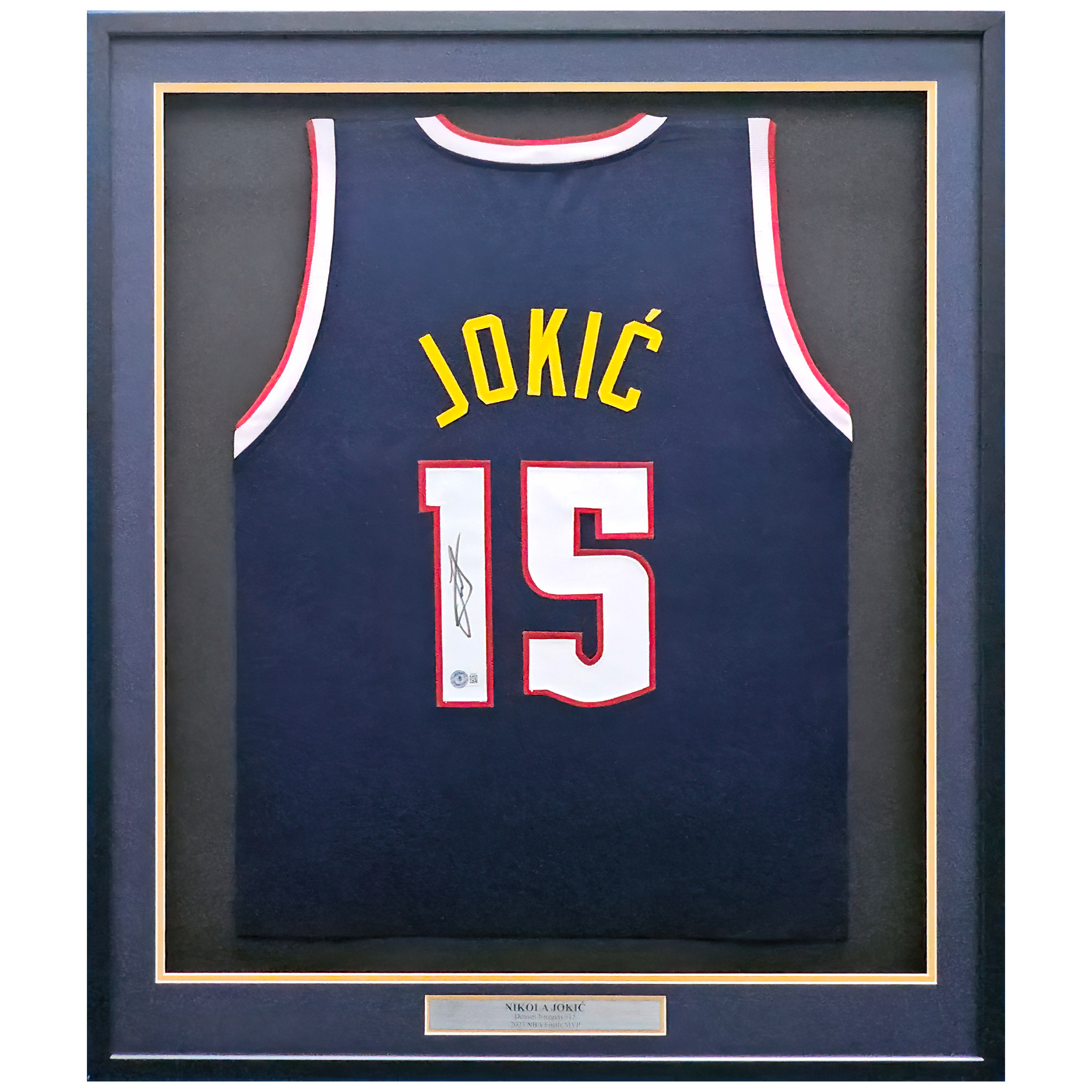 Nikola Jokic Autographed Framed Blue Jersey Denver Nuggets - Beckett ...