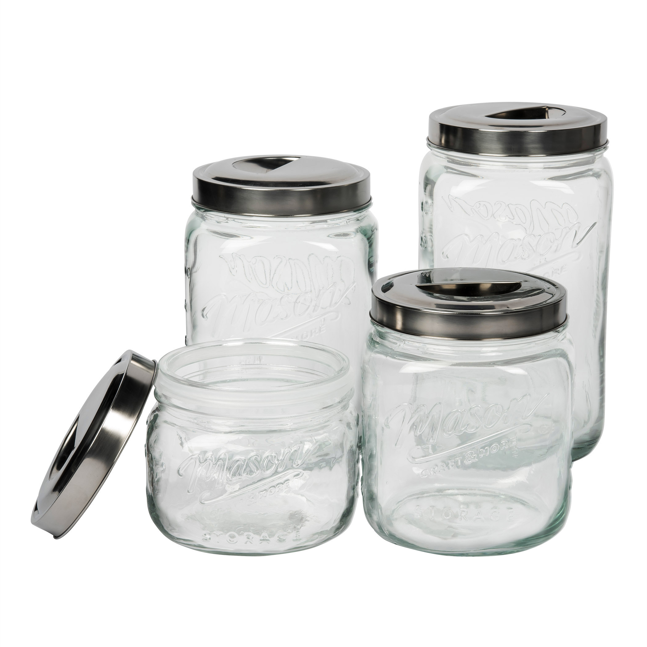 Mason Craft & More 4-piece Glass Canister Set | Costco