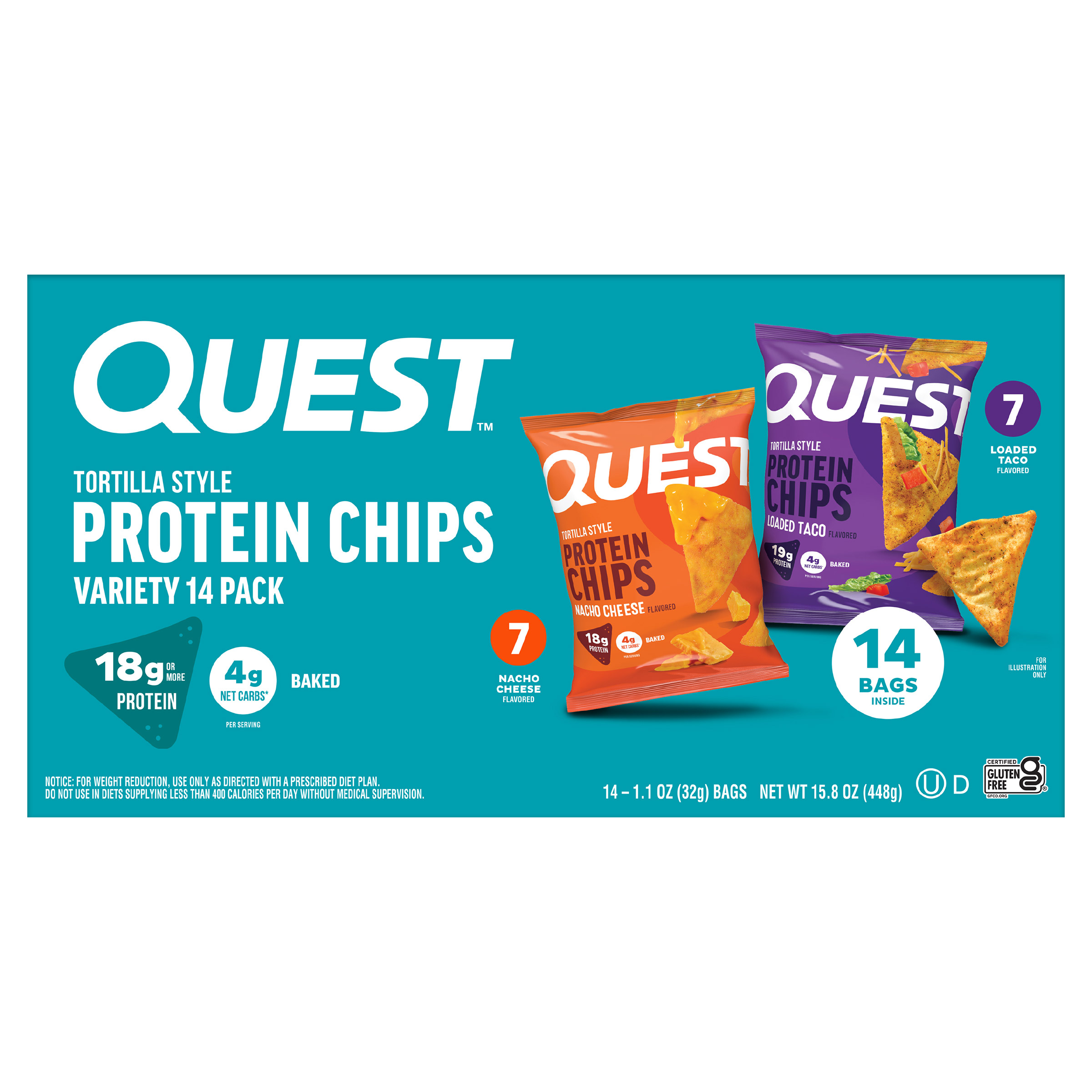 Quest Tortilla Chips, Variety pack, 1.1 Oz Bags, 14-count | Costco
