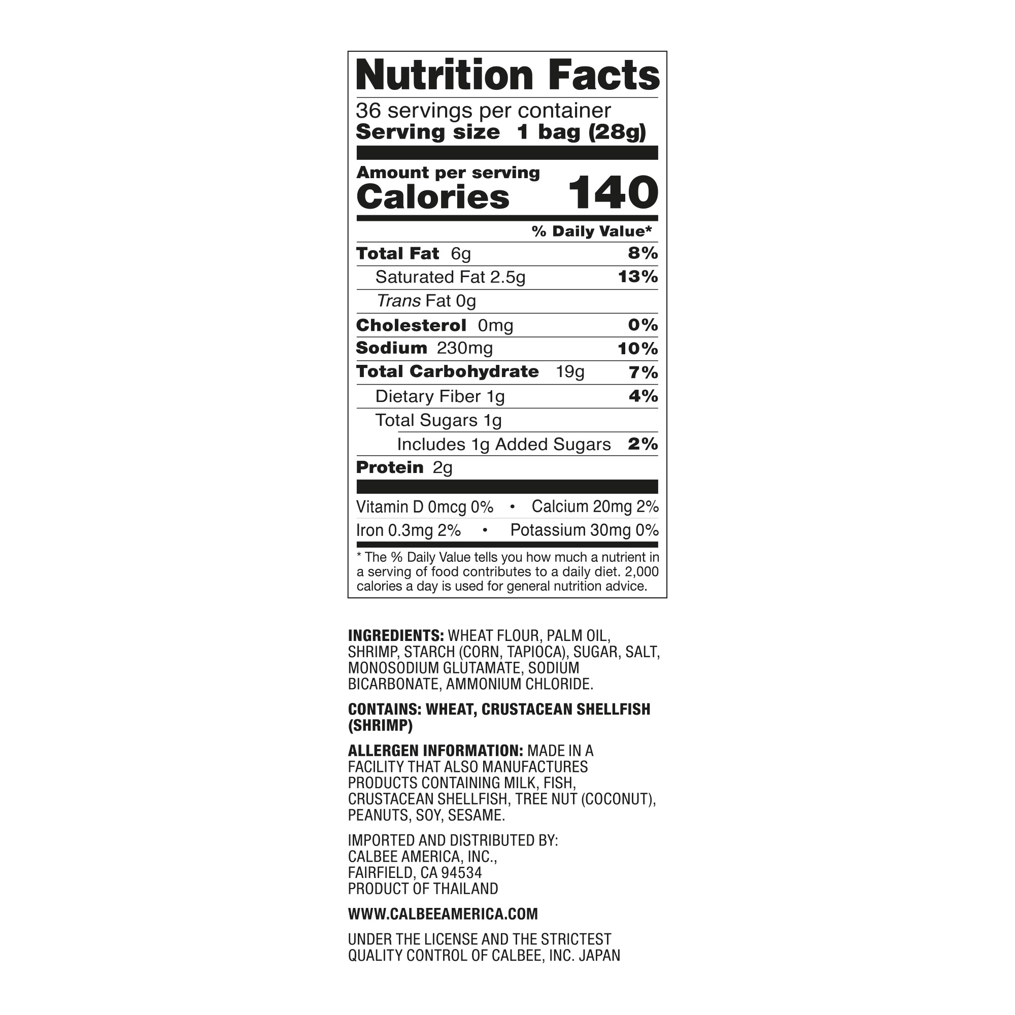 Calbee Shrimp Chips Baked, Original, 1 oz, 36-count | Costco