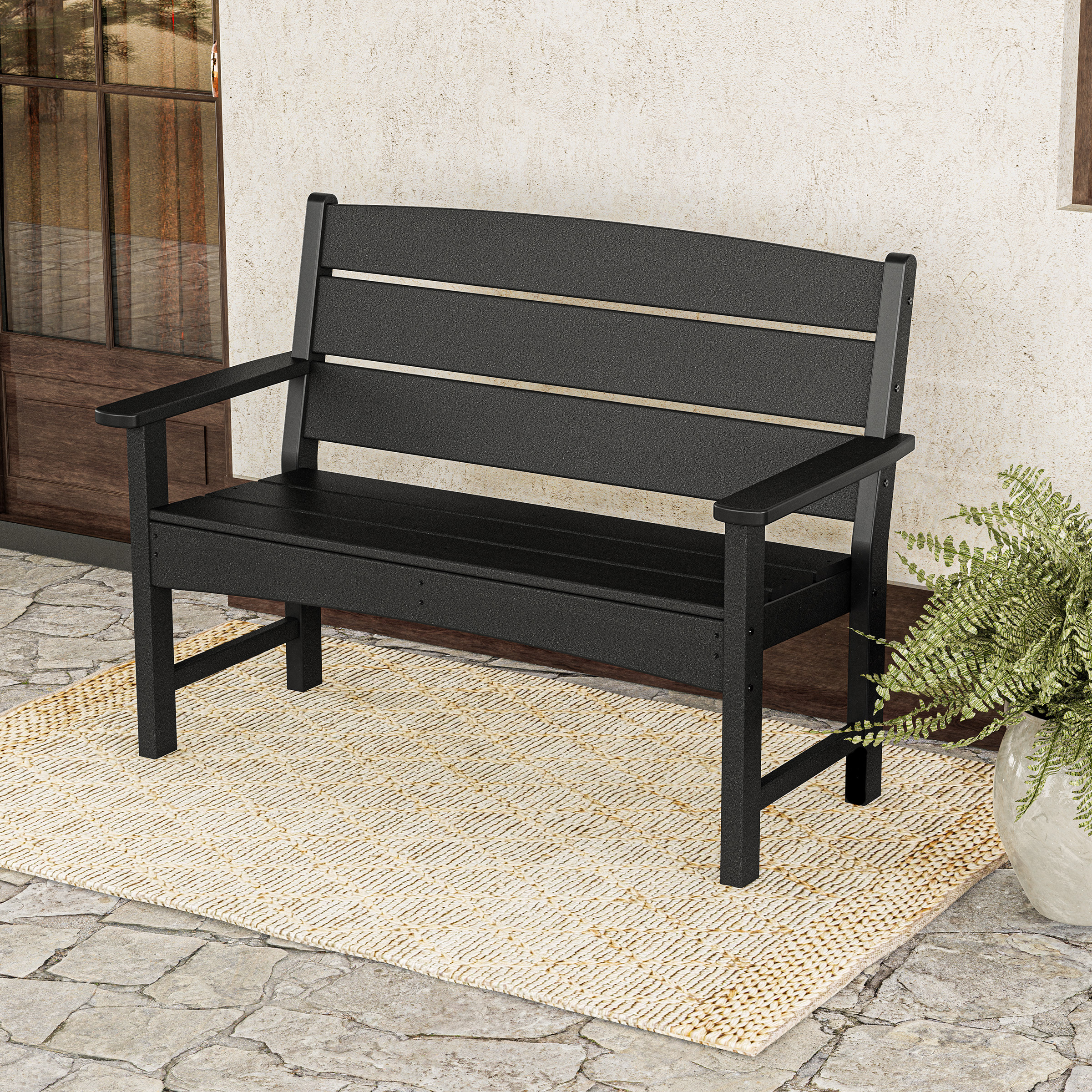 POLYWOOD Long Beach Garden Bench, Gray | Costco