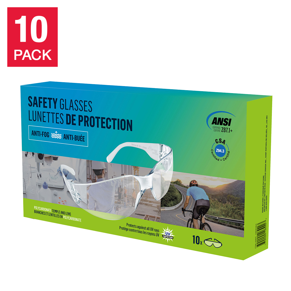 Safety Glasses, 10-pack | Costco