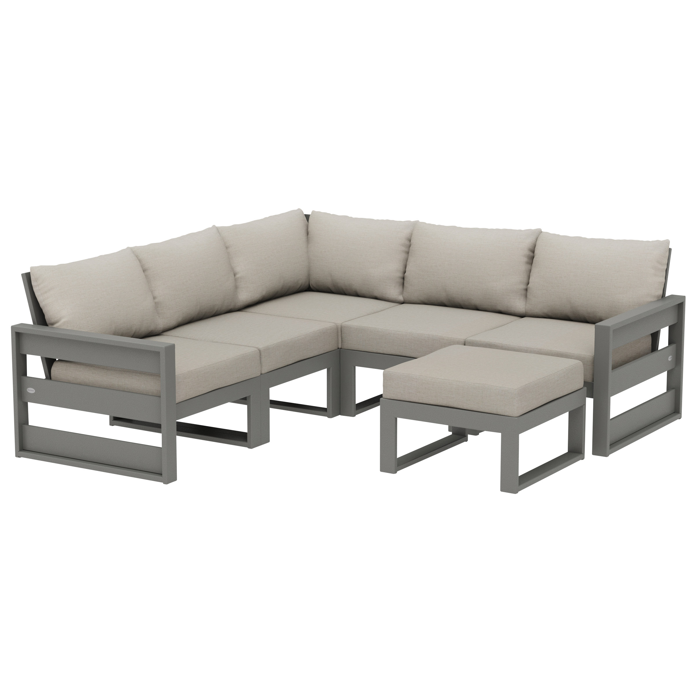 POLYWOOD Westport 6-piece Outdoor Patio Modular Deep Seating Set | Costco