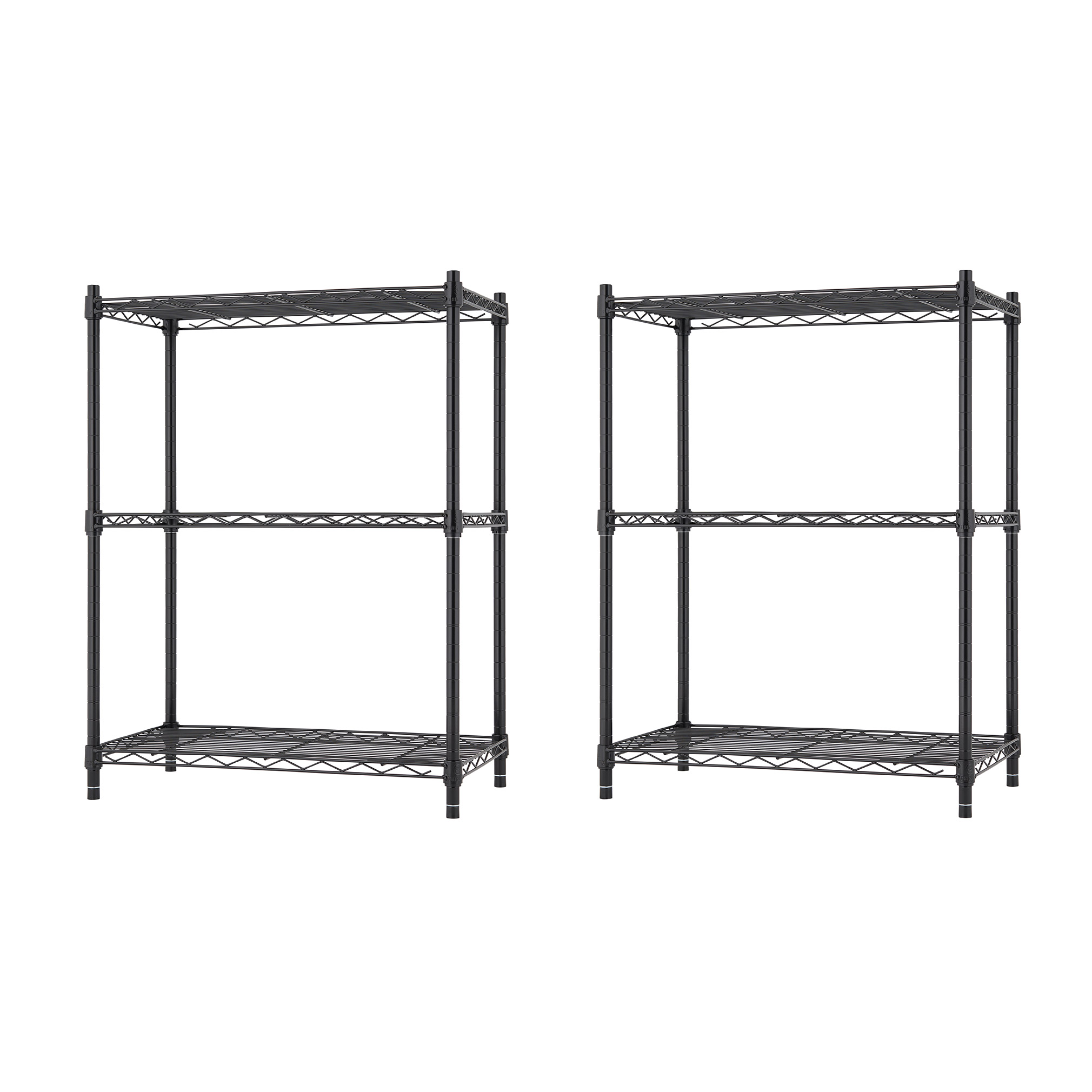TRINITY 3-tier Modular Wire Shelving Rack 23" x 13" x 30", NSF, 2-pack ...