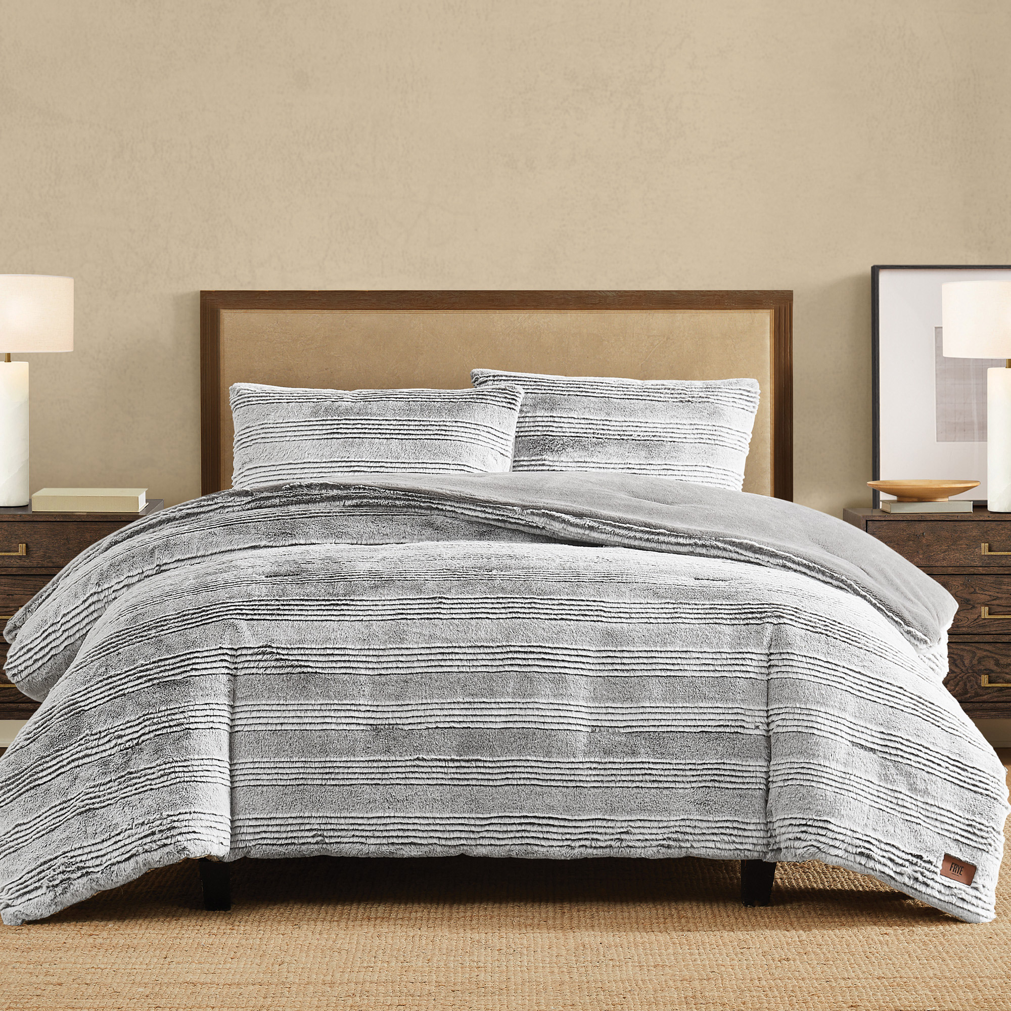 FRYE Faux Fur Carved 3-piece Comforter Set | Costco
