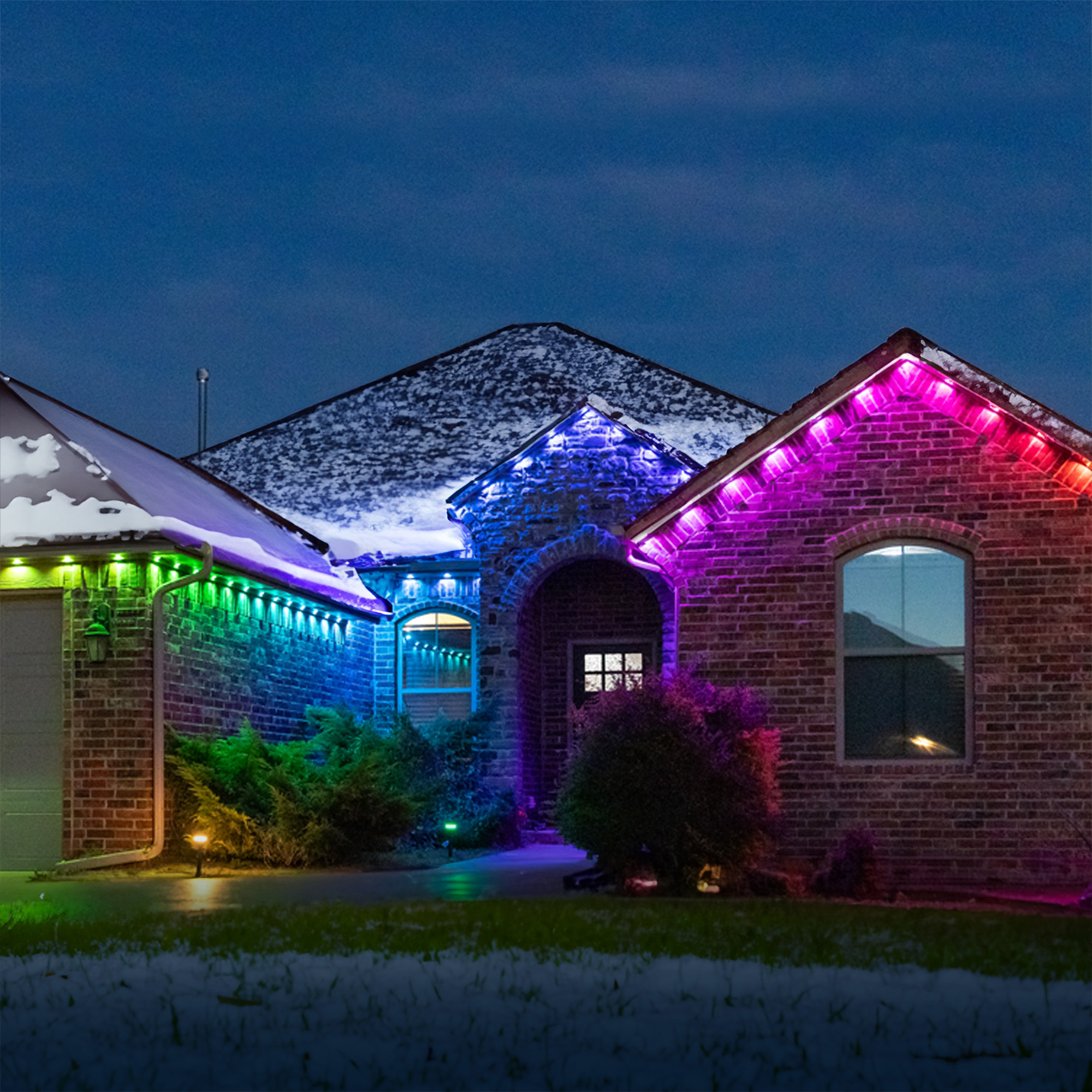 Enbrighten 100 ft. Permanent Outdoor Wi-Fi Eternity Eave Lights, 16.5 ...