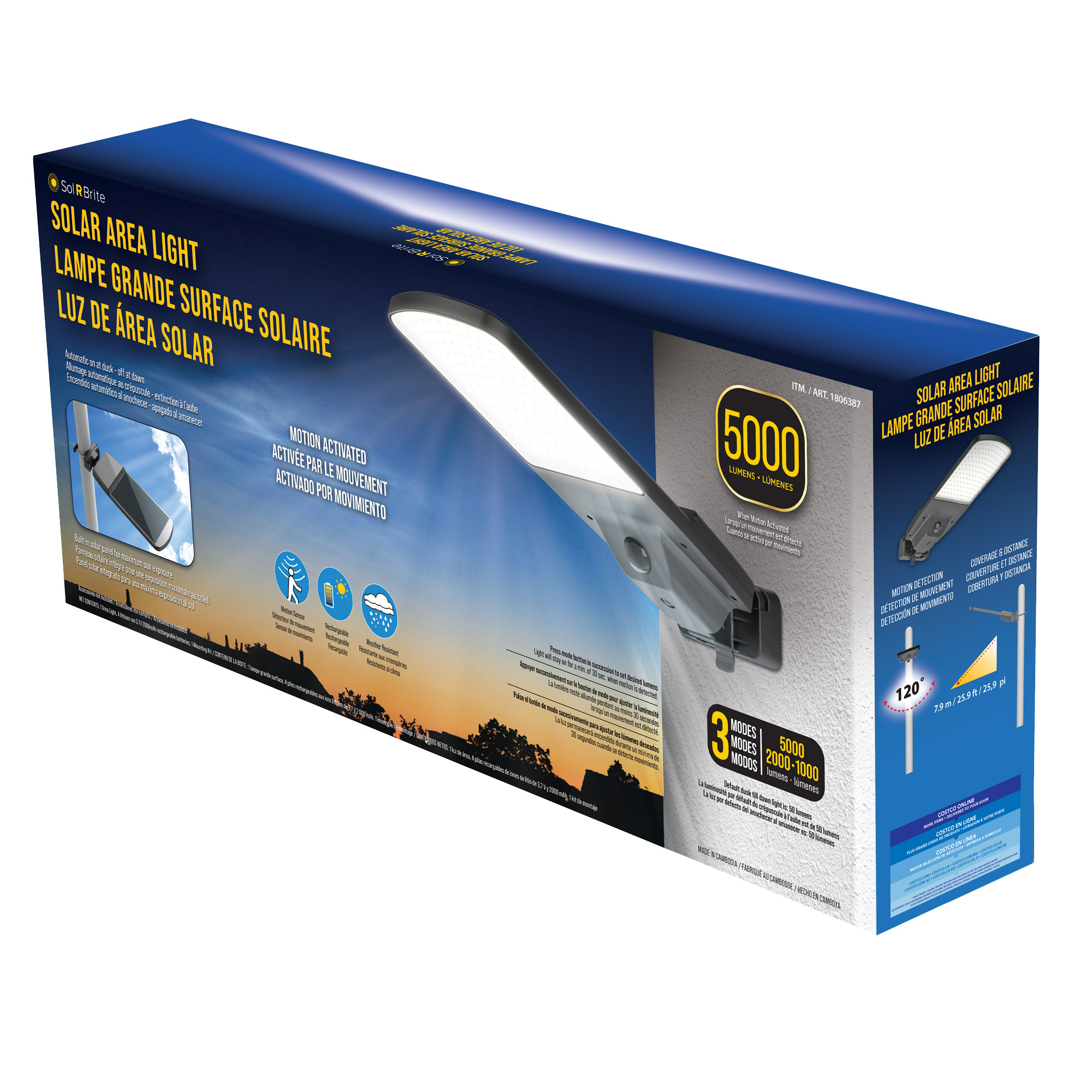 Fresh Source 5000 Lumen Solar Area Light with Motion Sensor | Costco