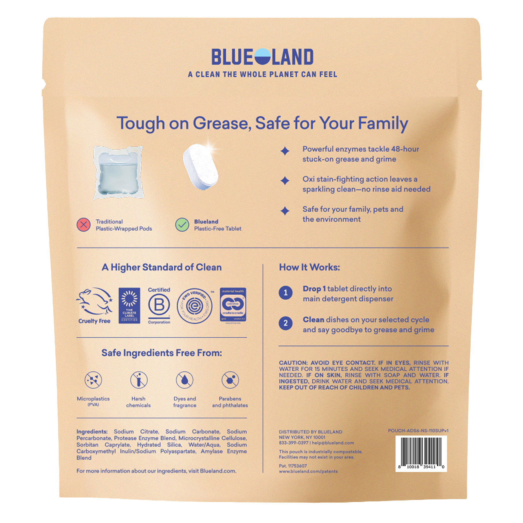 Blueland Dishwasher Detergent Tablets, Fragrance-Free, 220-count | Costco