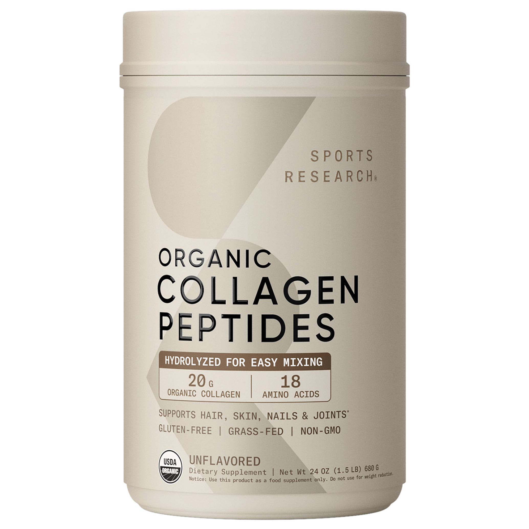 Sports Research Organic Collagen Peptides, 1.5 lbs | Costco