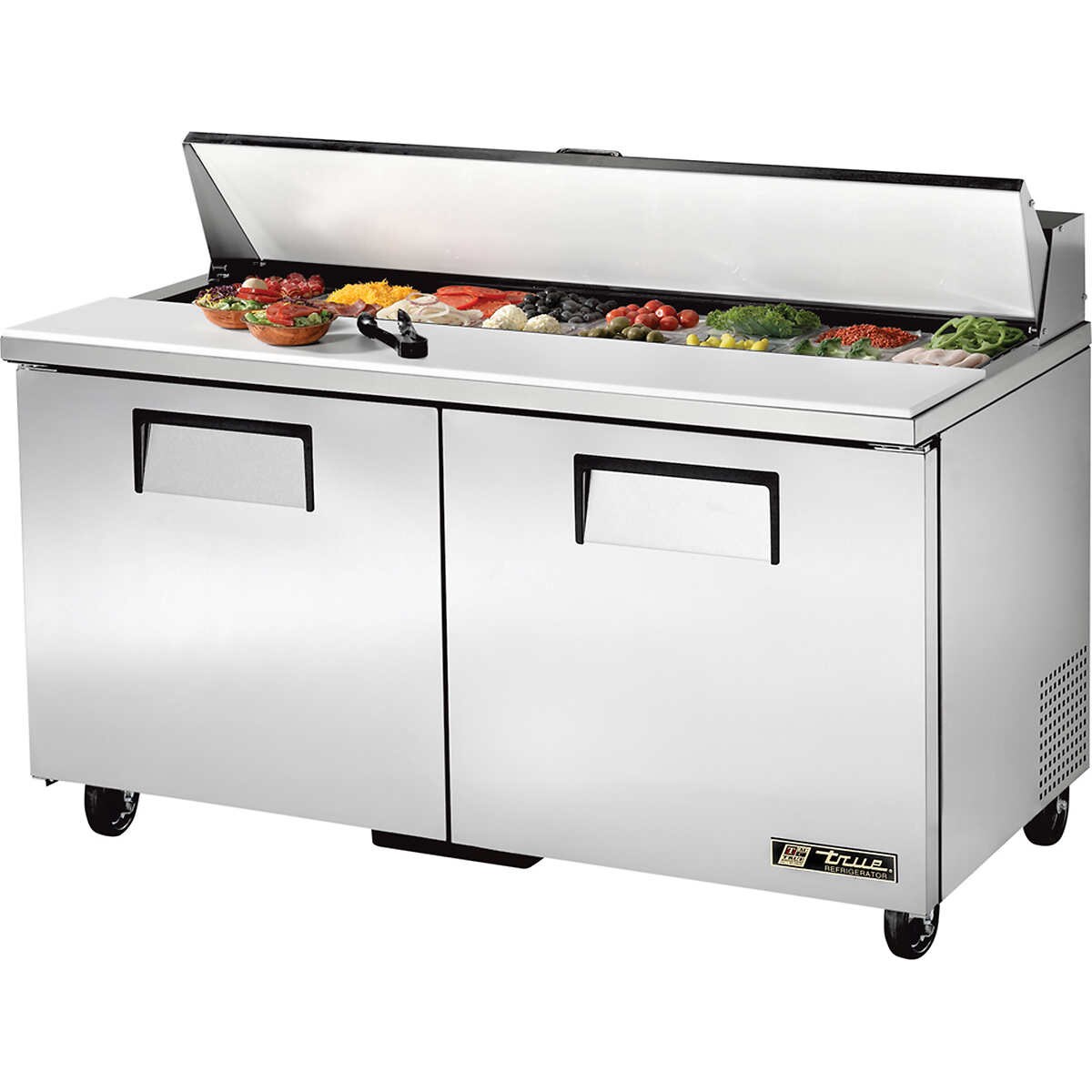 True 60 in. 16 Pan Sandwich/Salad Stainless Steel Solid Door Prep Unit ...