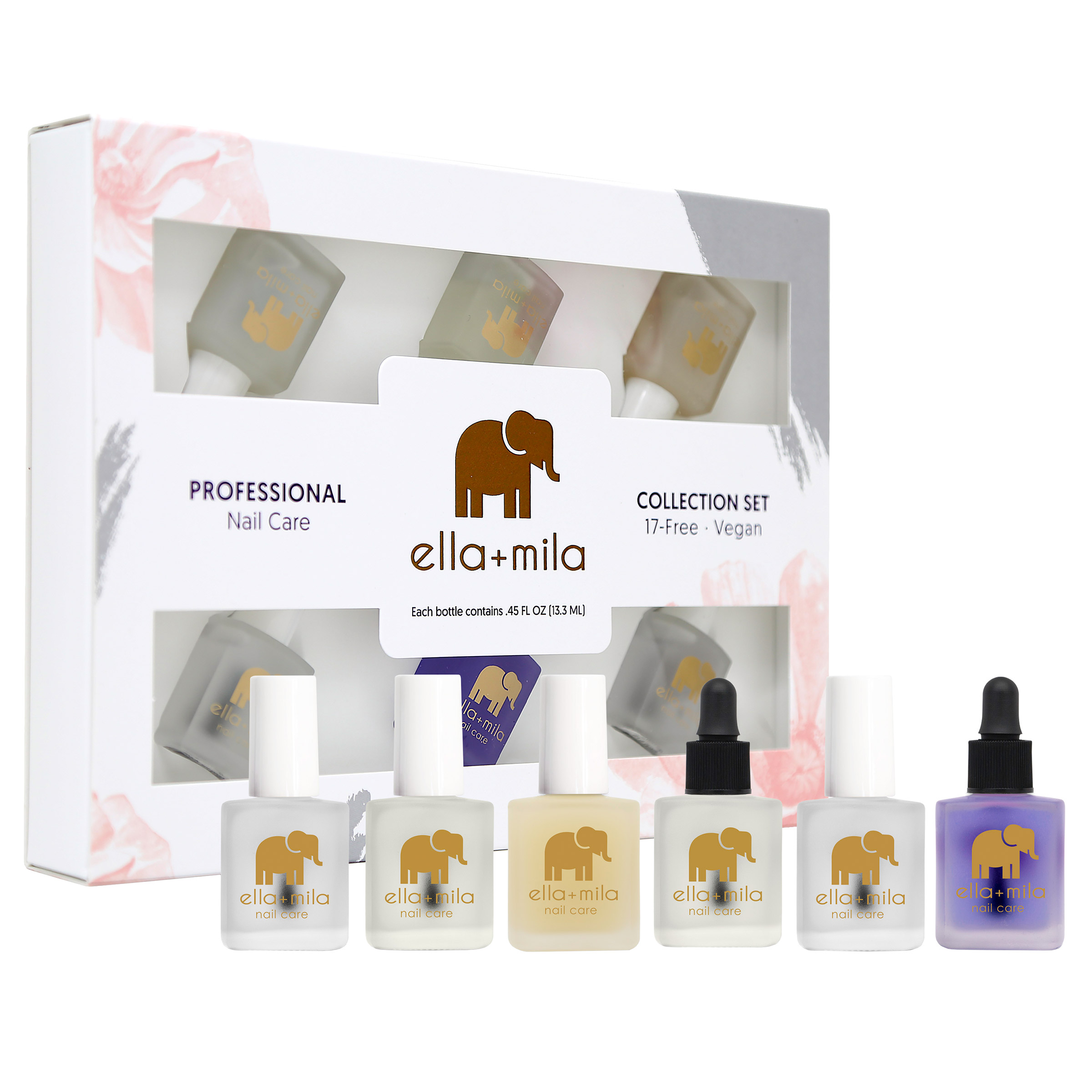 ella + mila Nail Care Essentials, 6-piece Set, 0.45 fl oz Each | Costco