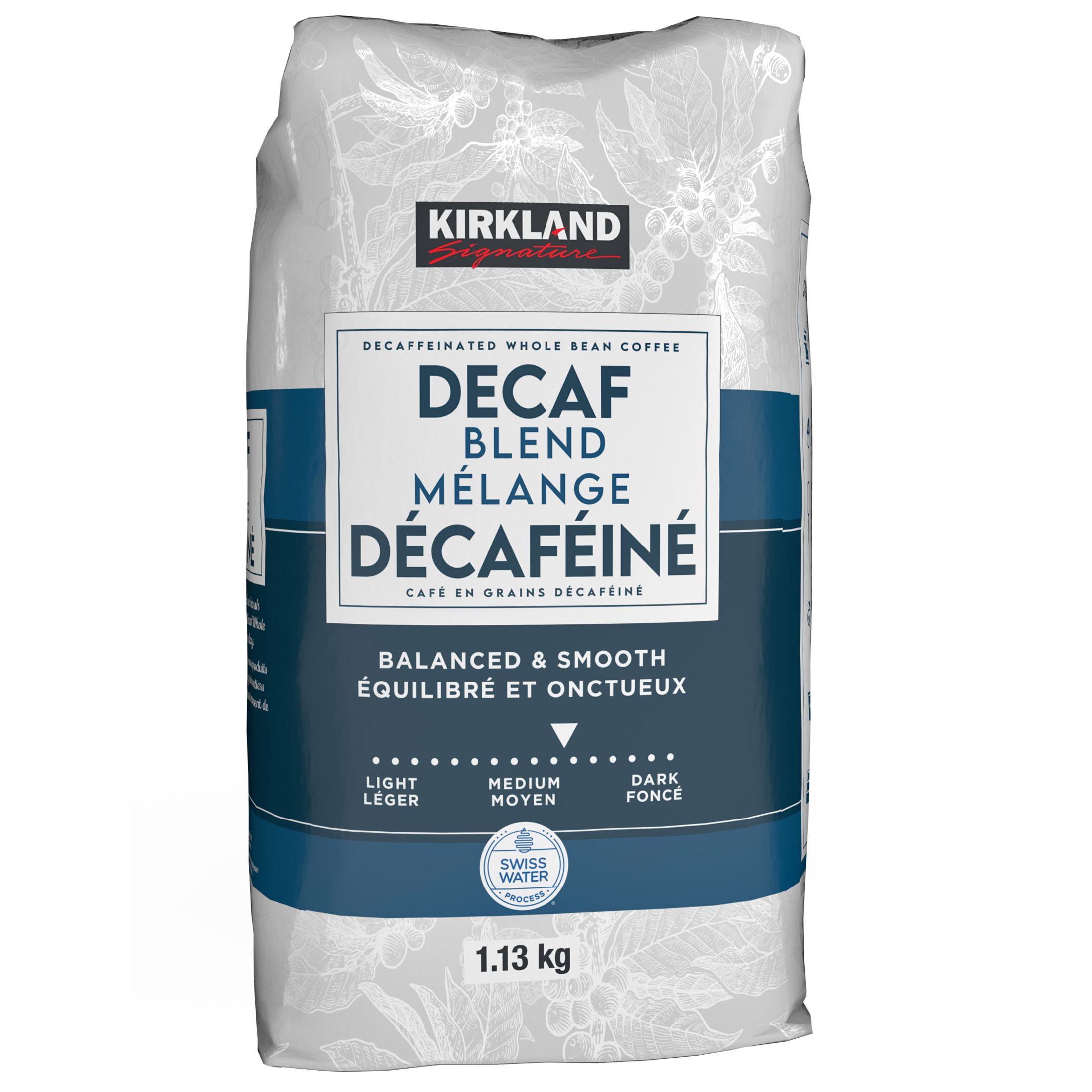 Kirkland Signature Decaffeinated Whole Bean Coffee Blend, 1.13 kg | Costco
