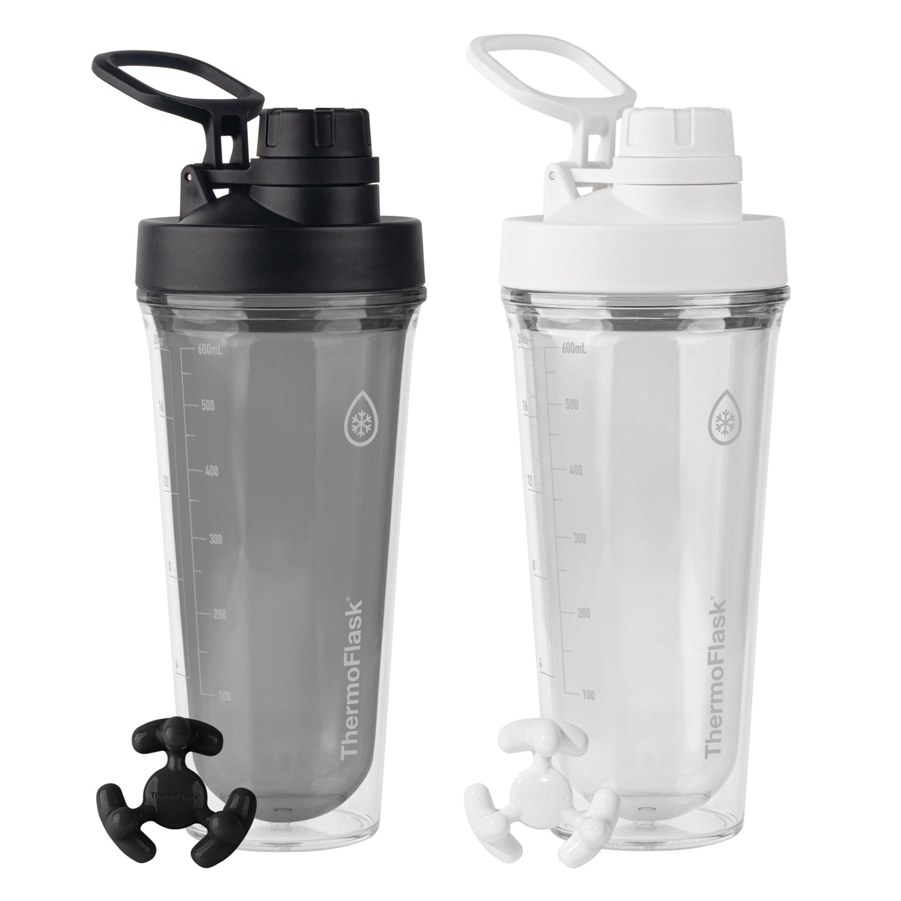 ThermoFlask 24 oz. Protein Powder Shaker Bottle 2-pack, Pitch Black ...
