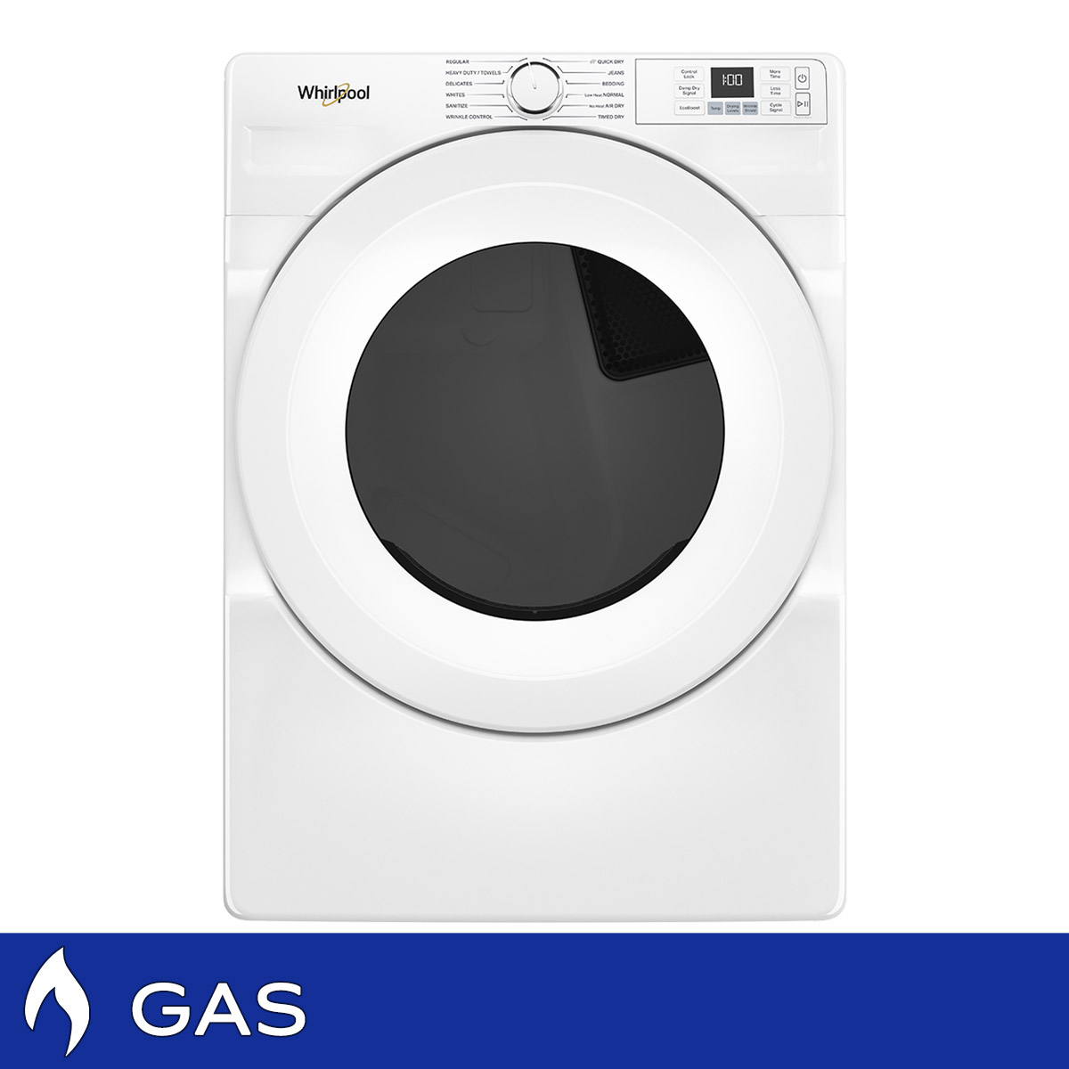 Whirlpool 7.4 cu. ft. Smart Front Load GAS Dryer with Quick Dry Cycle ...