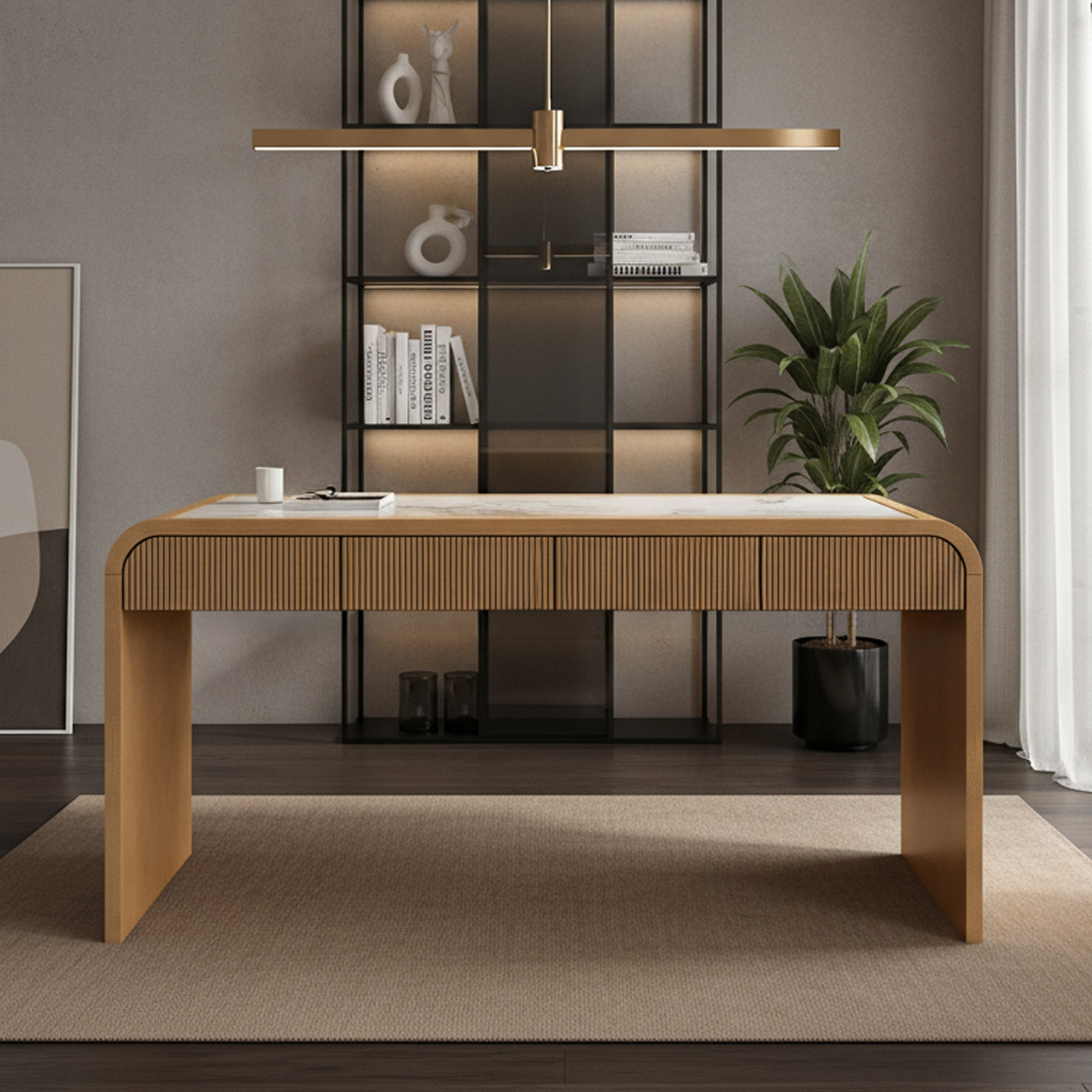 Gloria 63” Carrara Quartz Desk | Costco