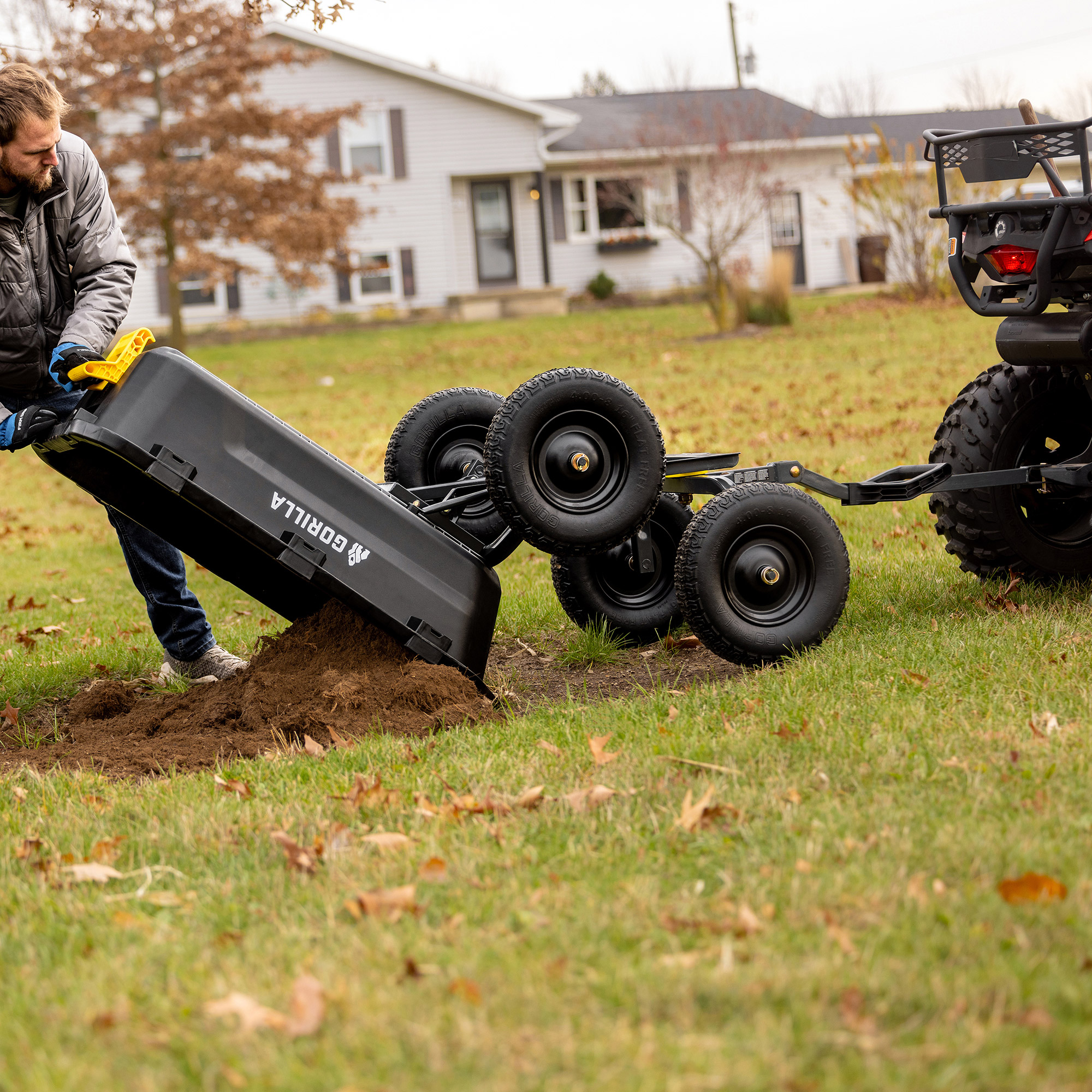 Gorilla 9 cu ft. Heavy Duty Poly Yard Dump Cart with No Flat Tires | Costco