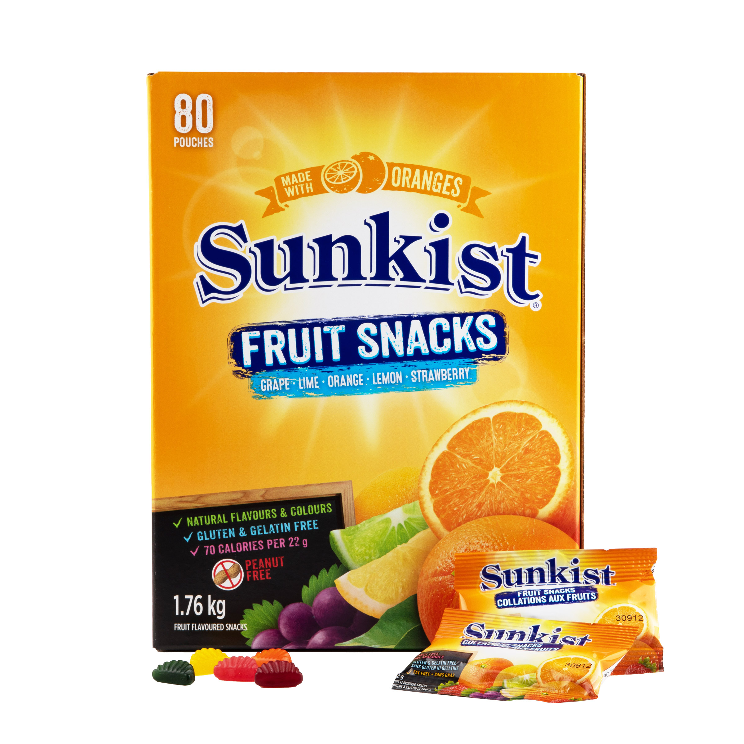 Sunkist Fruit Snacks, 80 × 22 g | Costco
