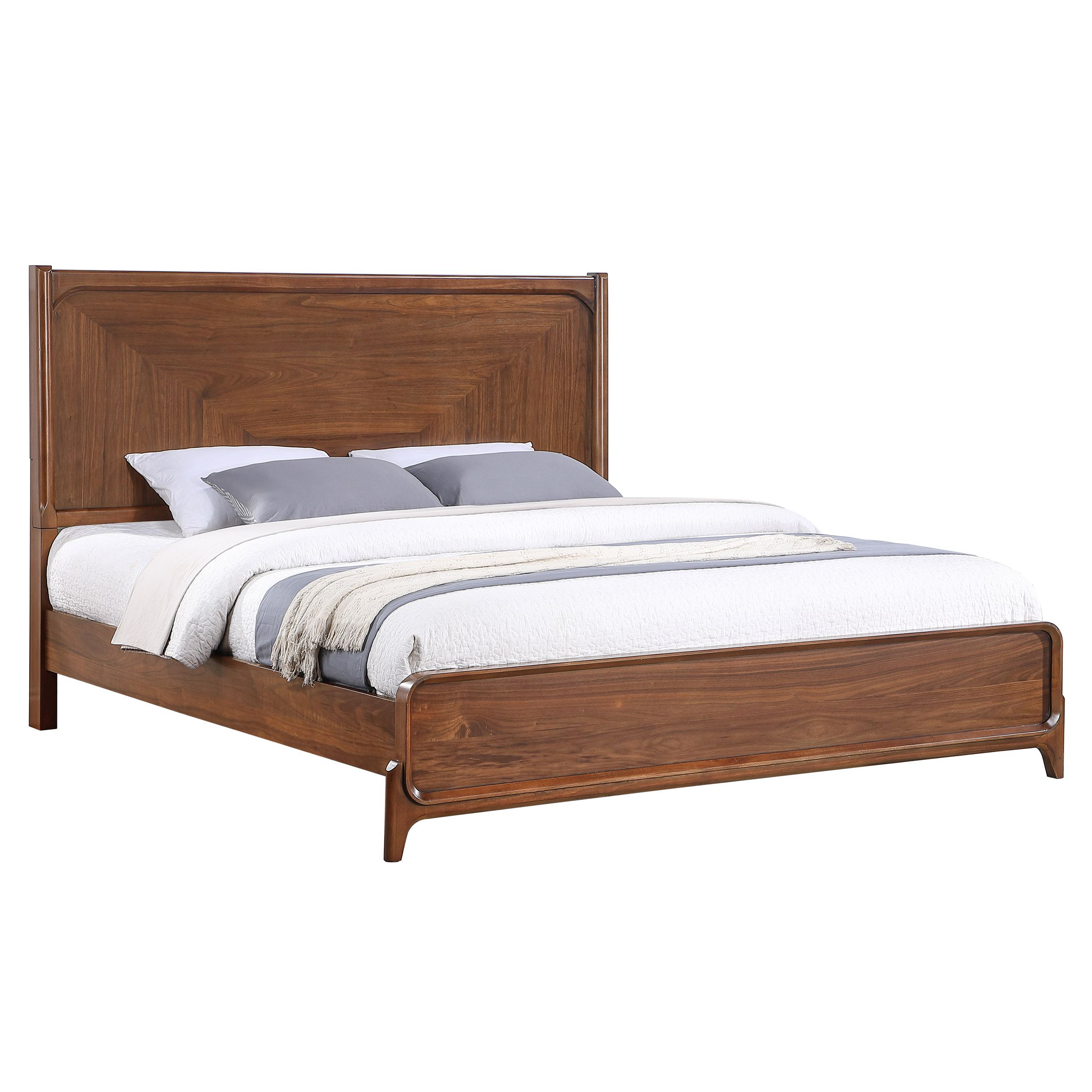 Rockford Panel Bed Frame, Walnut Veneers | Costco