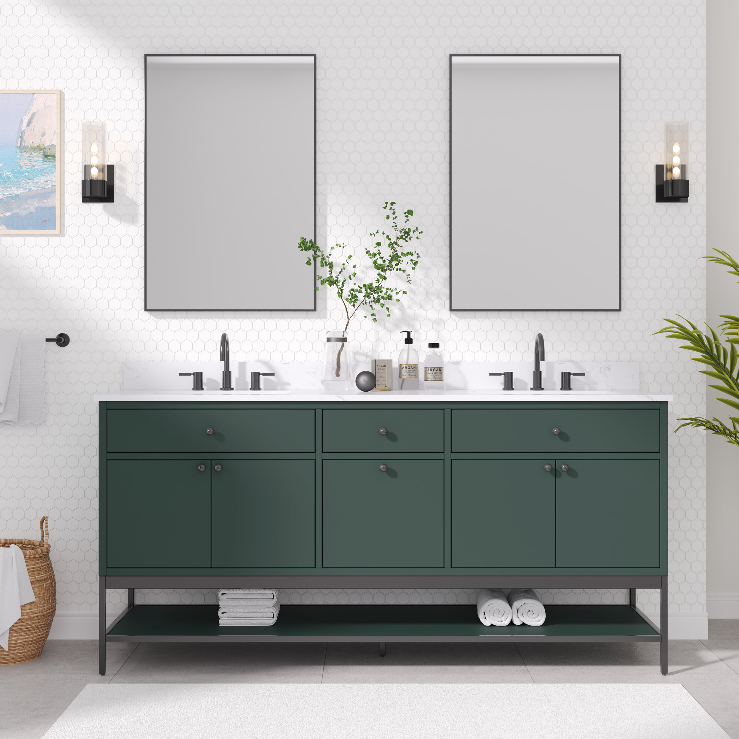 Avanity Palmer Bathroom Vanity in Green Finish | Costco
