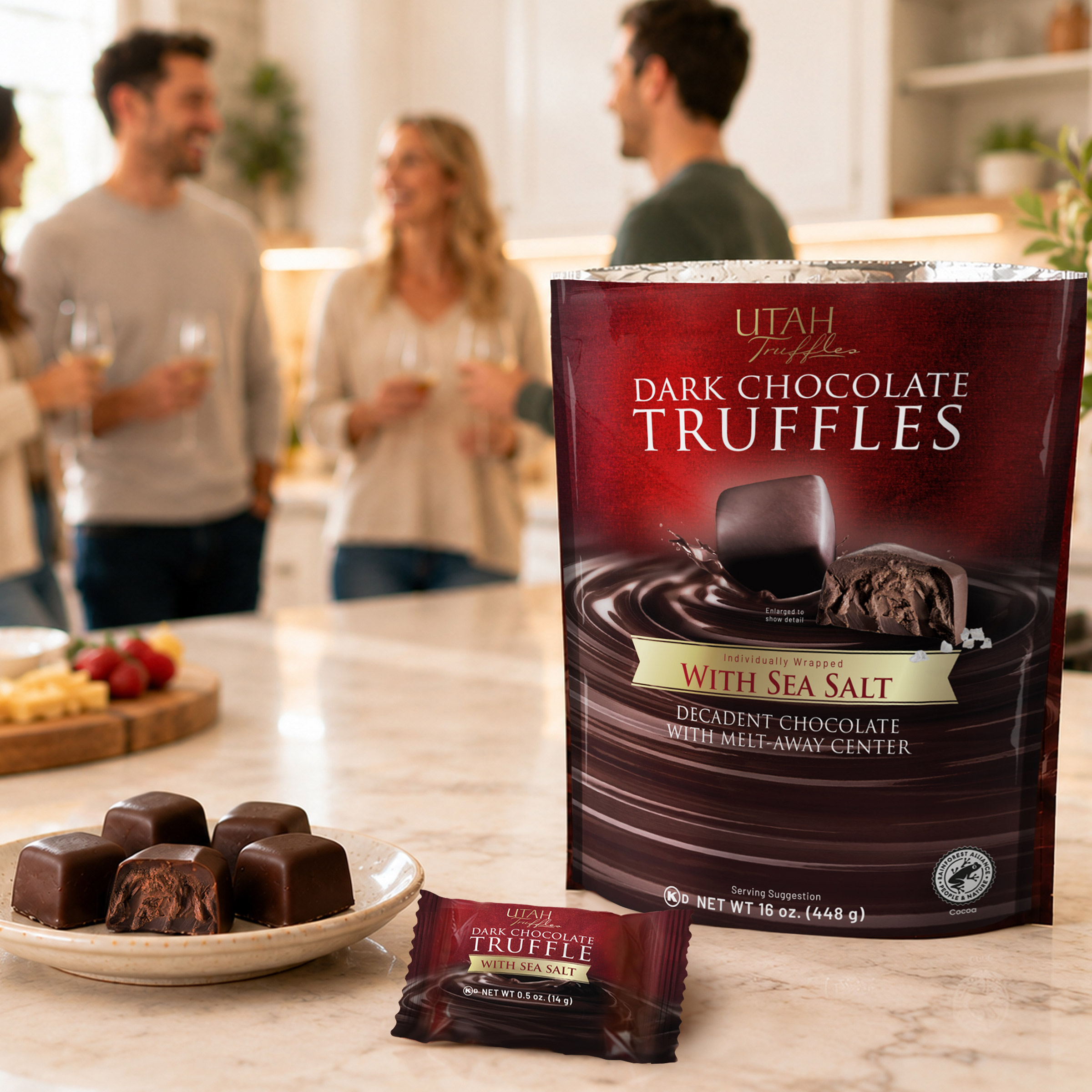 Utah Truffles Dark Chocolate Truffles With Sea Salt 16 oz, 2-pack | Costco