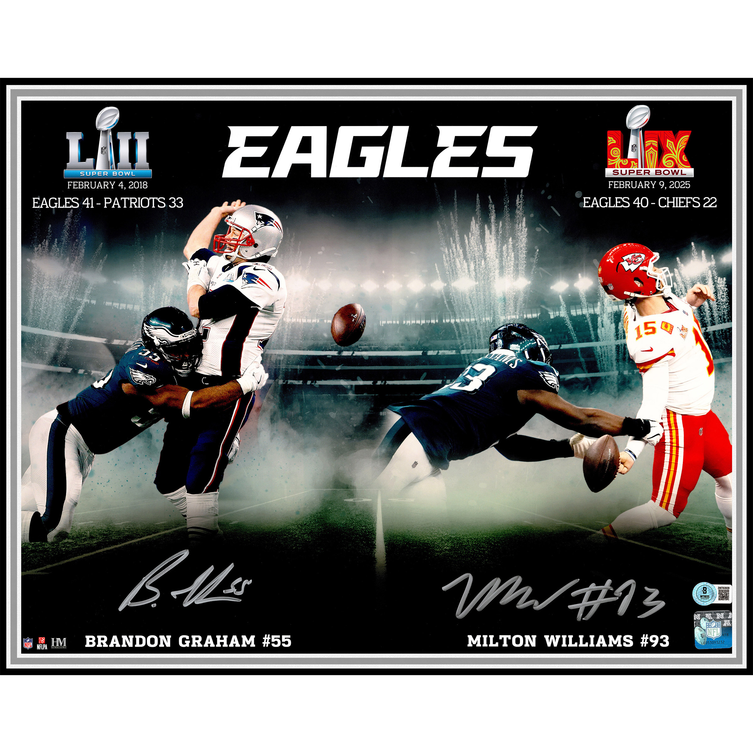 Brandon Graham & Milton Williams Autographed Framed 16” x 20” Photo ...
