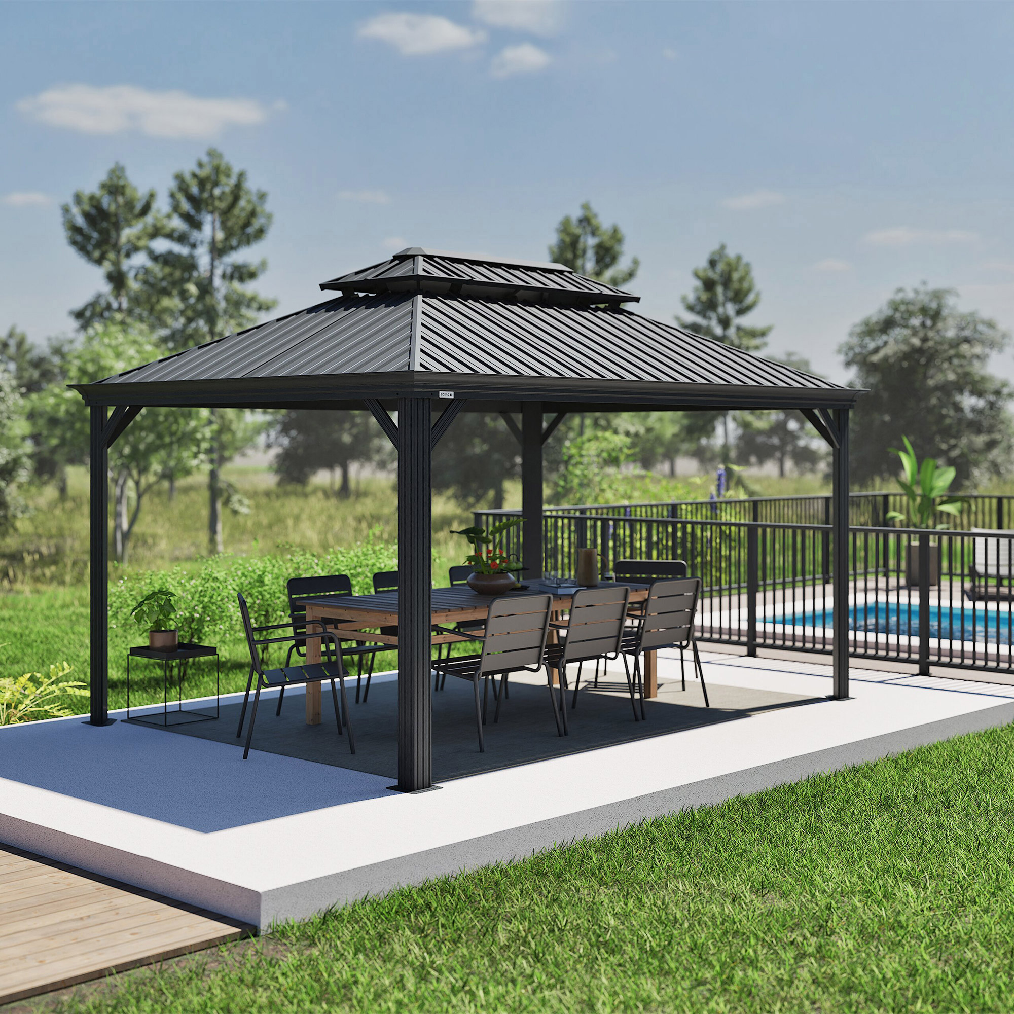 Sojag Messina Galvanized Steel Roof Gazebo - 10 ft. x 14 ft. | Costco