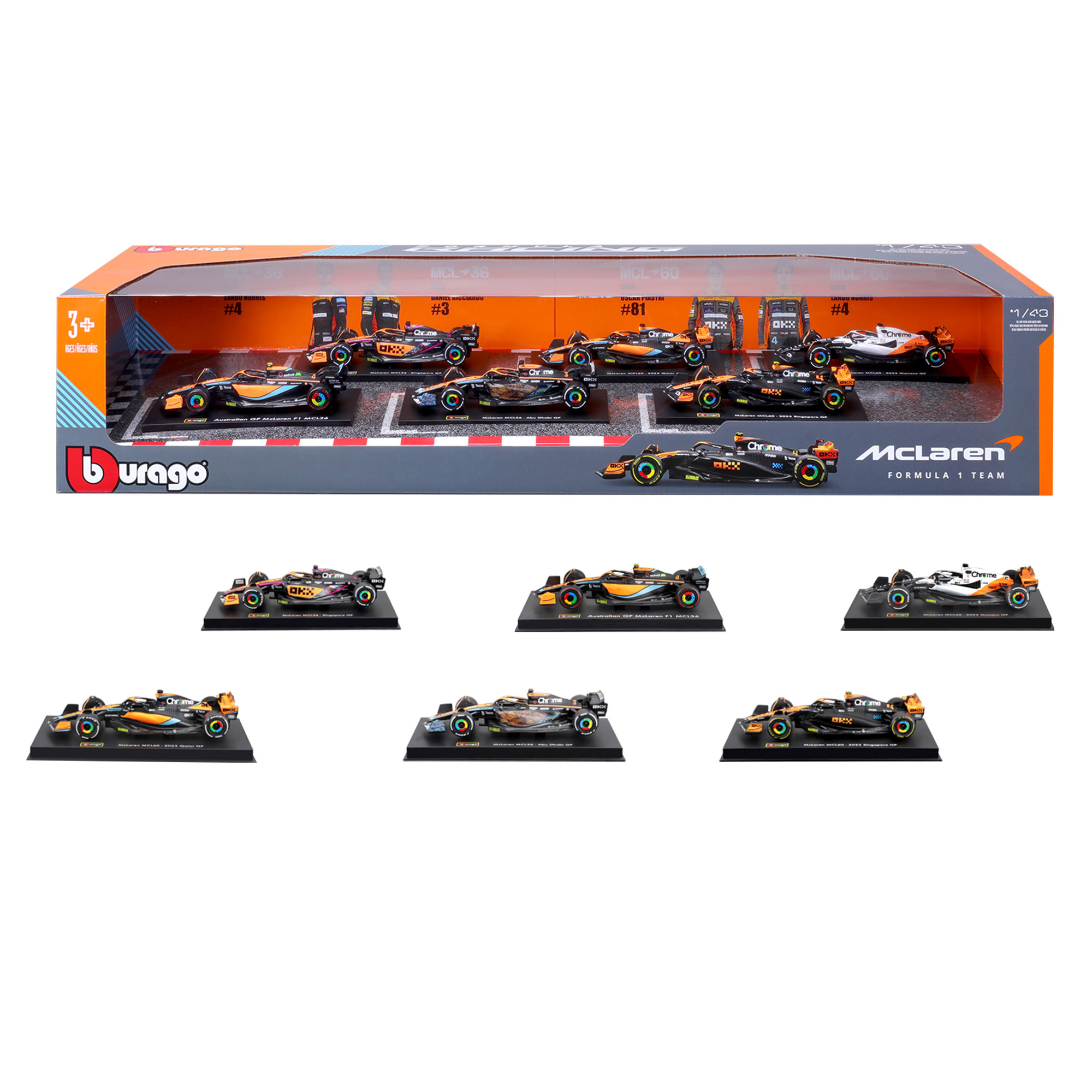 1:43 McLaren Formula Racing Die Cast 6-pack | Costco
