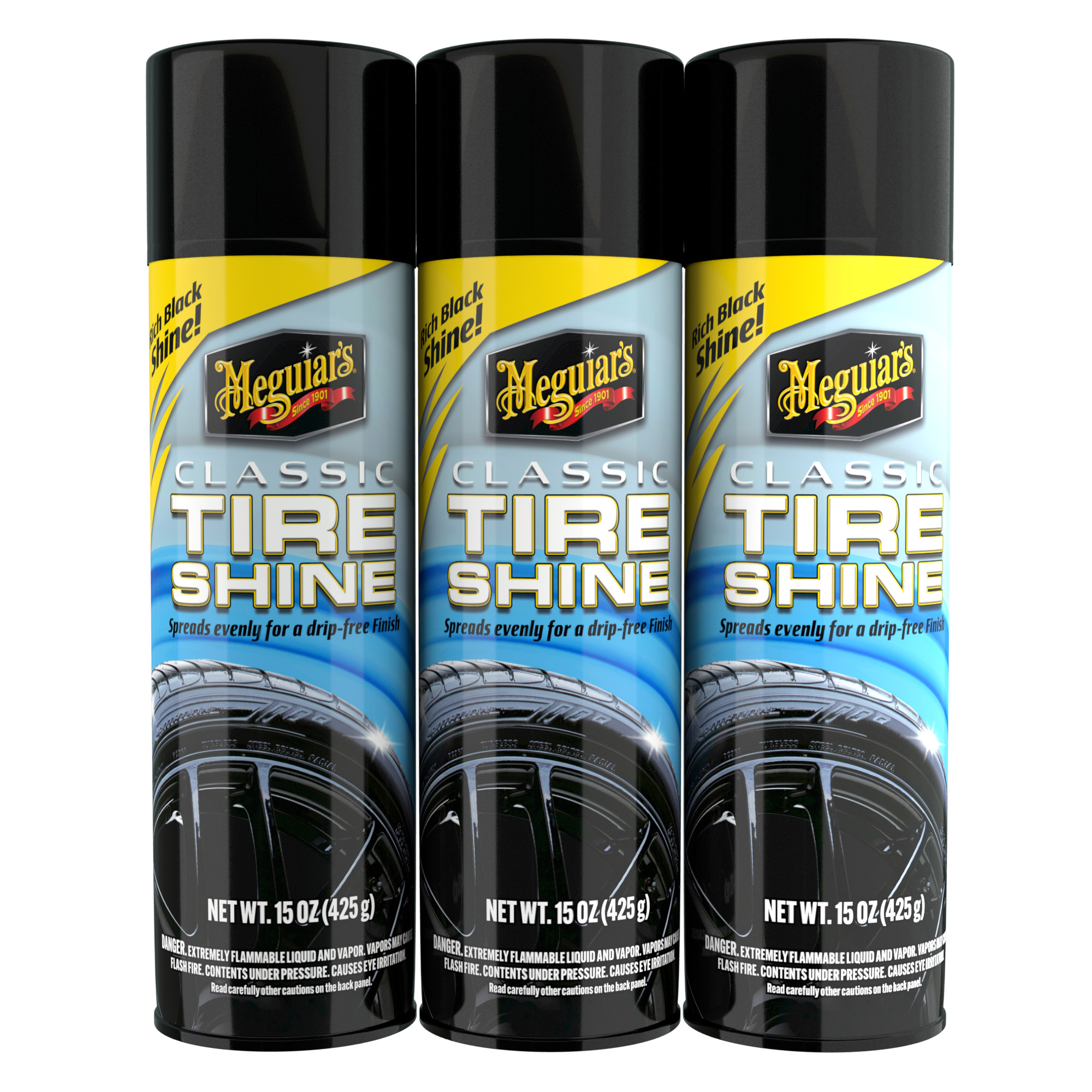 Meguiar's Classic Tire Shine Shine 15oz 3-Pack | Costco